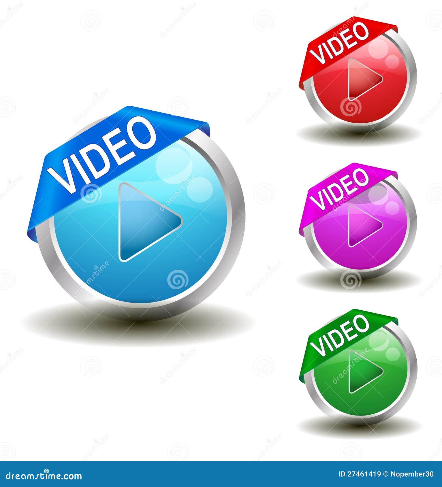 Video Button stock vector. Illustration of online, digital - 27461419