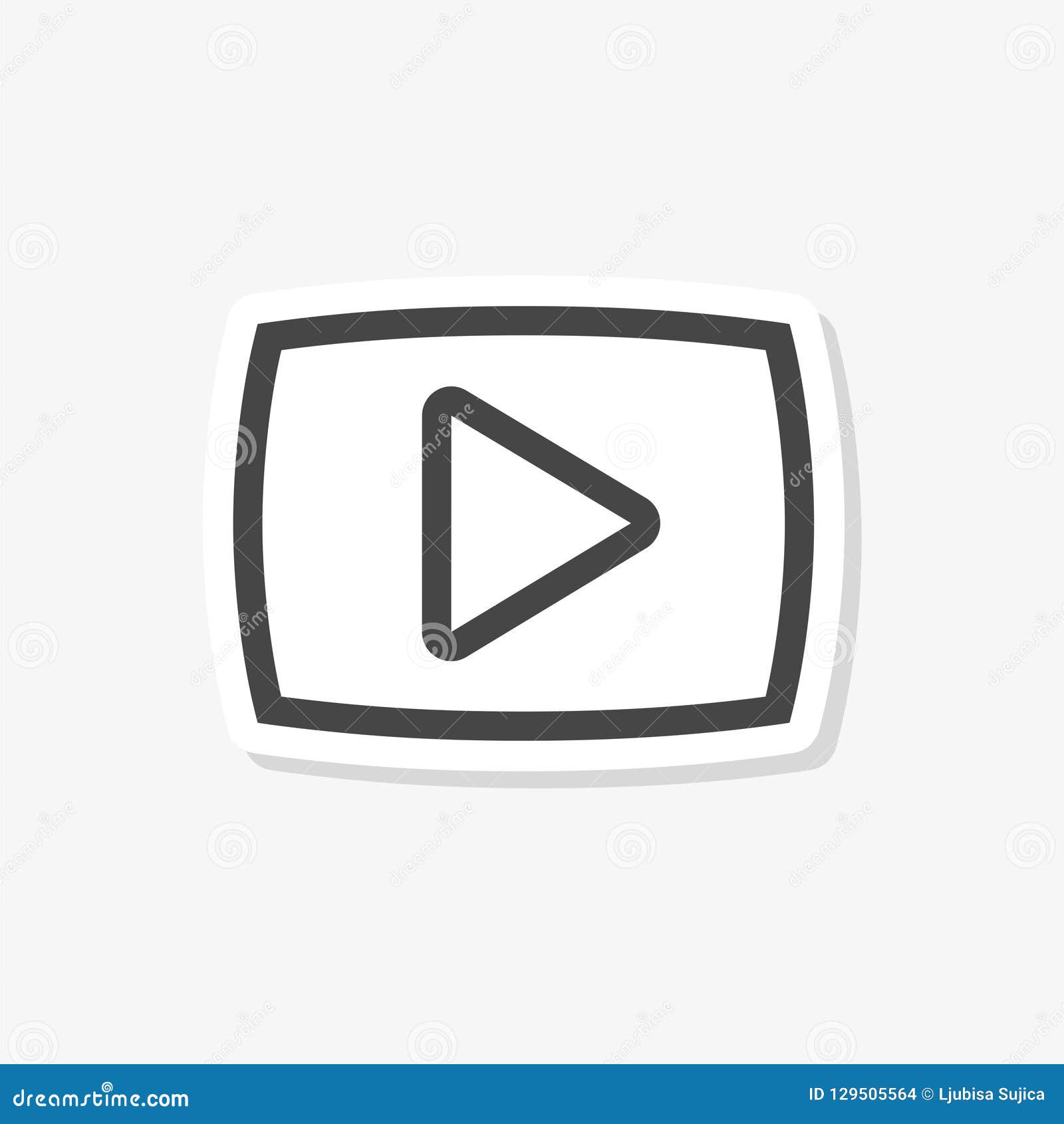 Video Button, Play Button, Sticker Stock Illustration - Illustration of ...