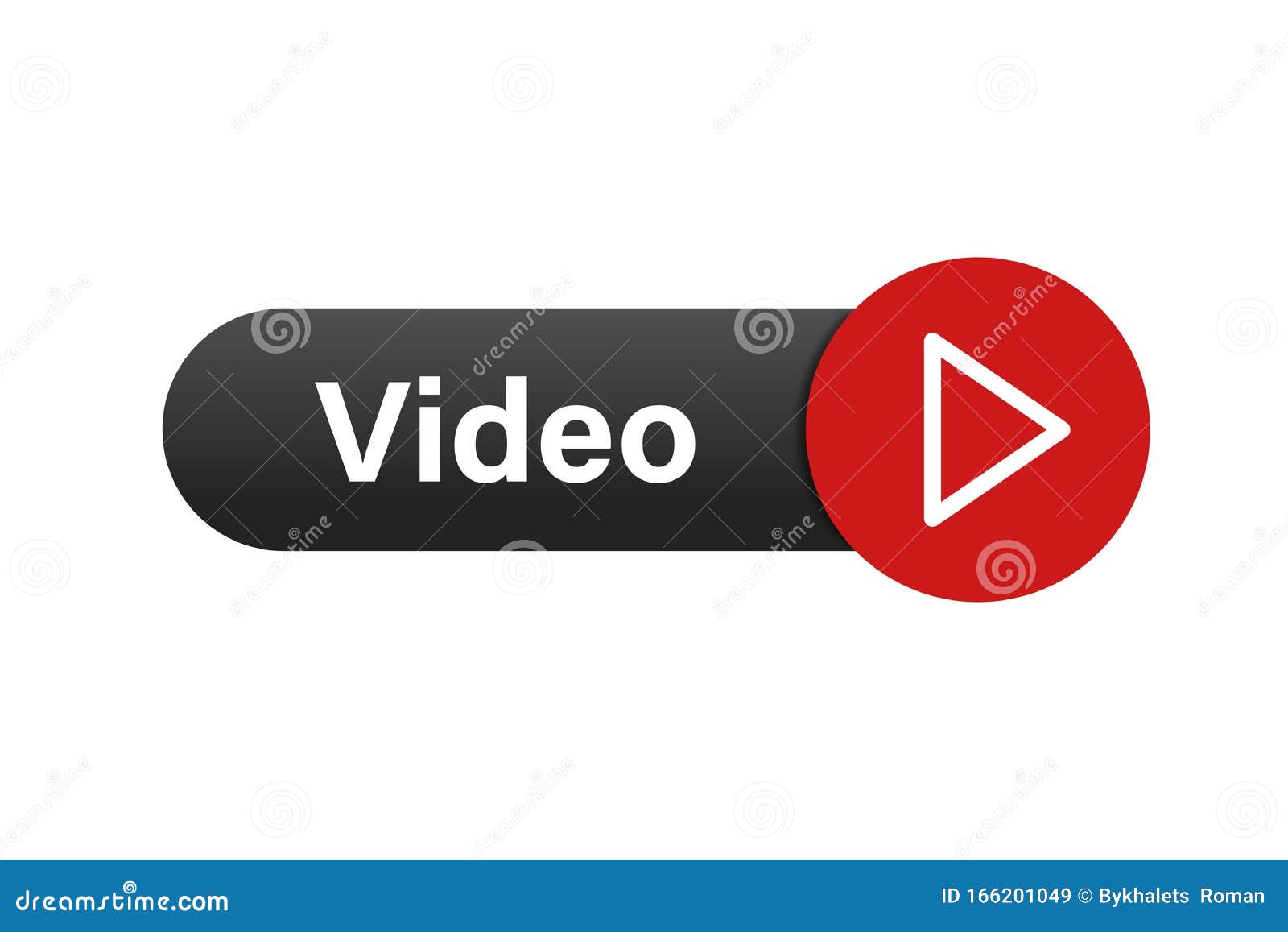 Video Button. Red Play Icon Button. Isolated Vector Illustration. Arrow ...