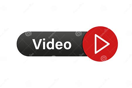 Video Button. Red Play Icon Button. Isolated Vector Illustration. Arrow ...