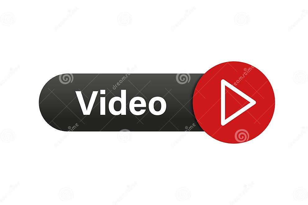 Video Button. Red Play Icon Button. Isolated Vector Illustration. Arrow ...