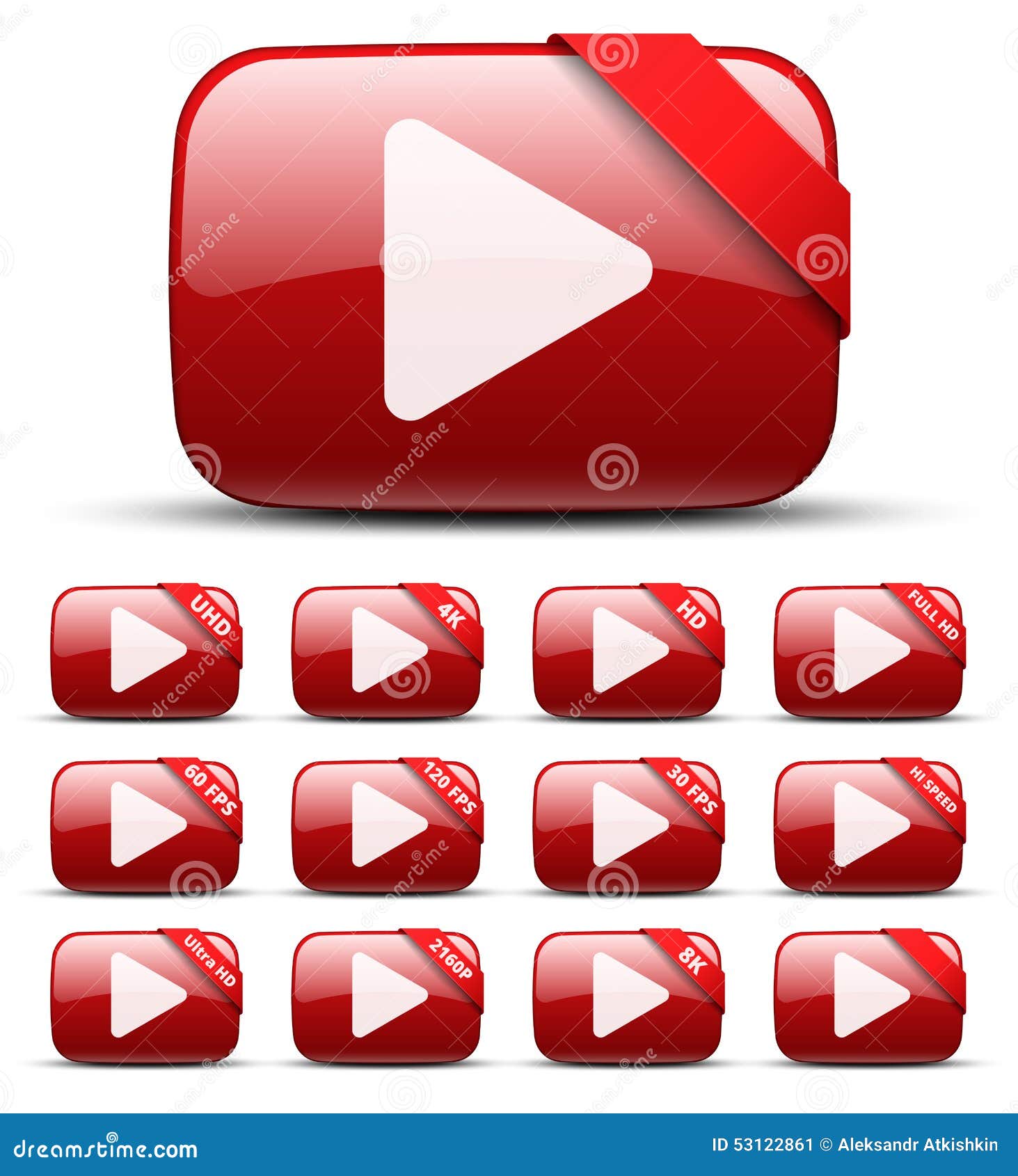 Video button stock vector. Illustration of play, camera - 53122861