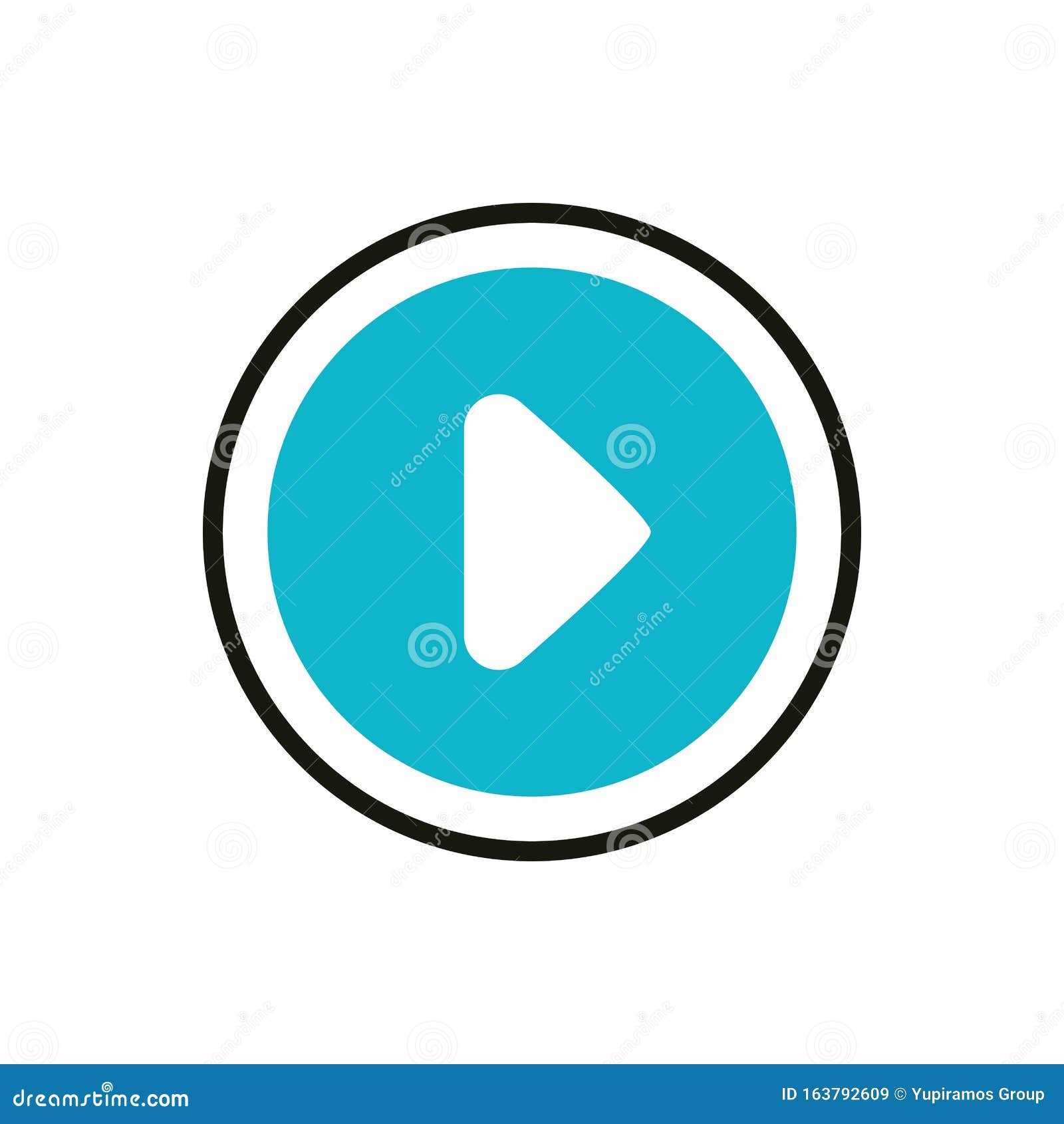 Video Button Social Media Icon Line and Fill Stock Vector ...