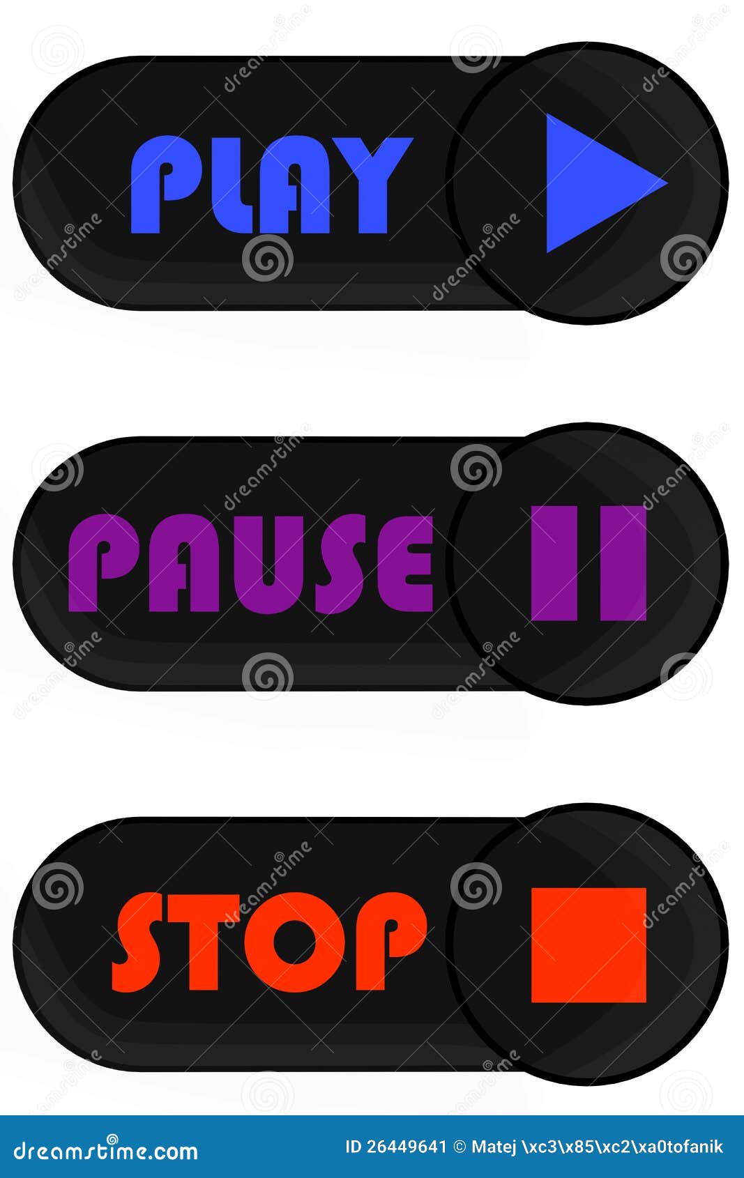 Video buttons stock illustration. Illustration of button - 26449641