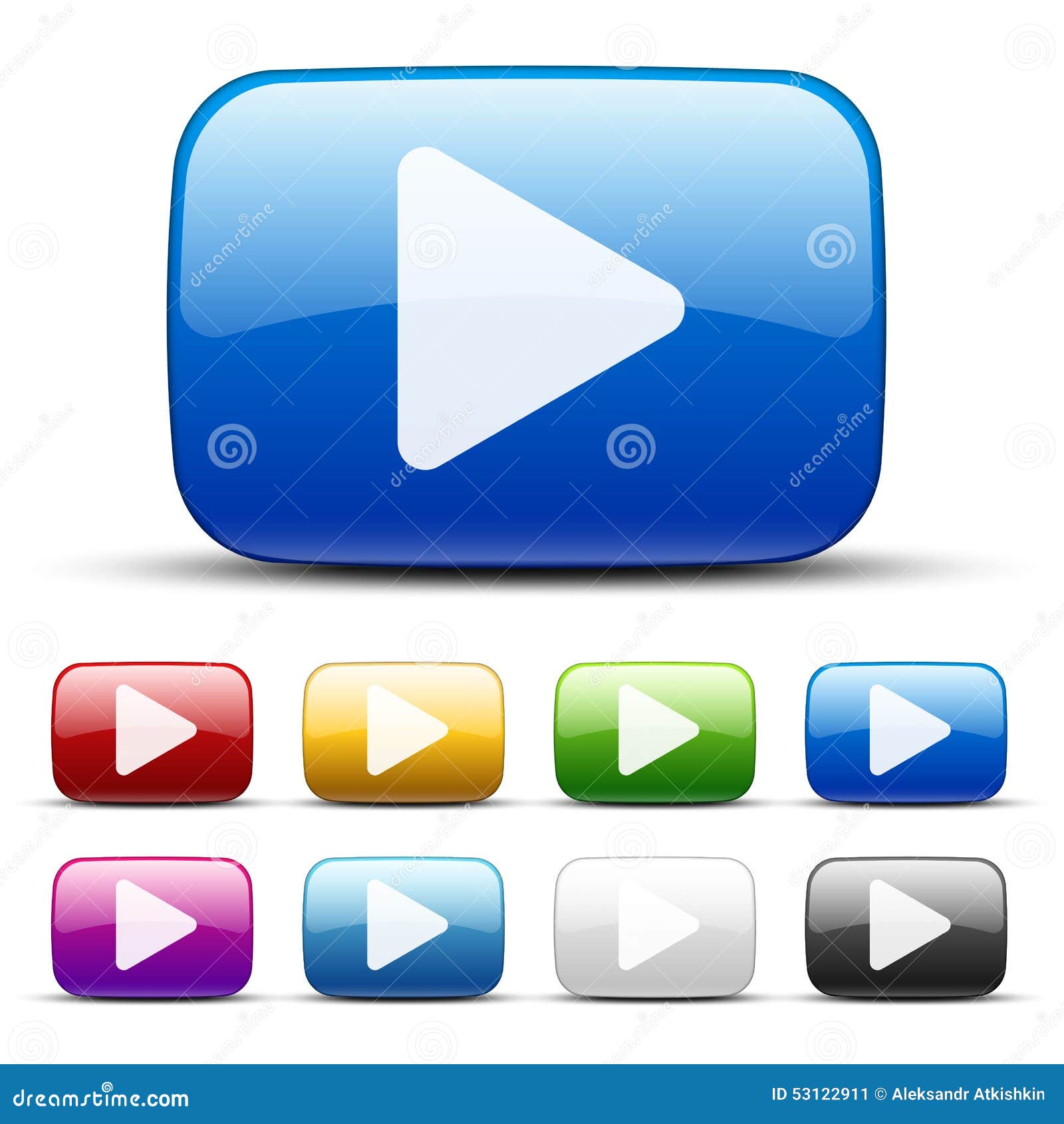 Video buttons stock vector. Illustration of start, symbol - 53122911