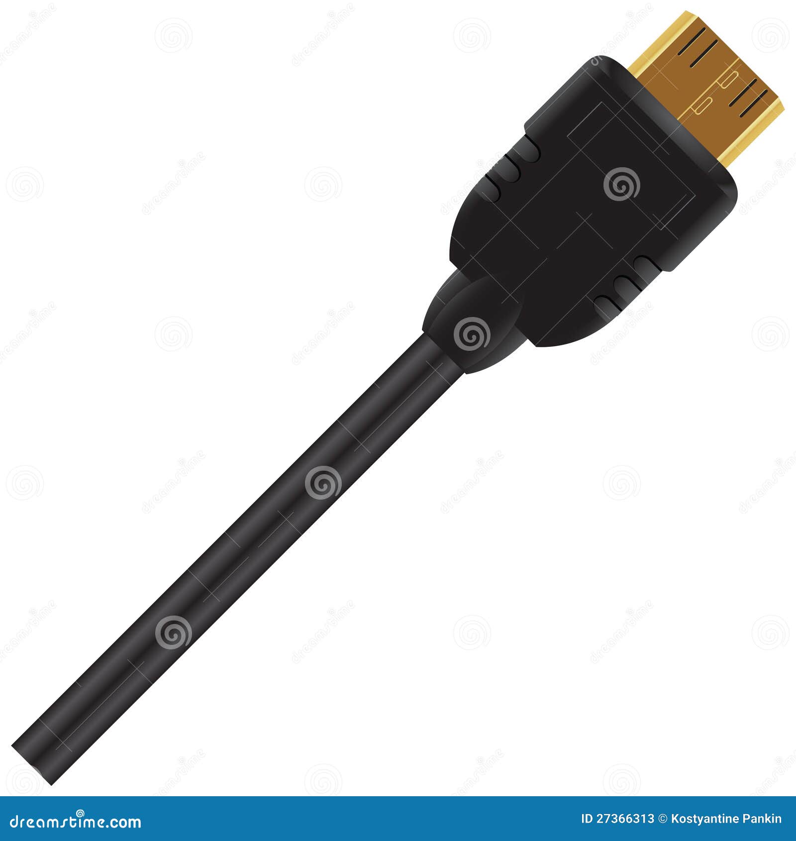 Video cable stock vector. Illustration of tool, black - 27366313