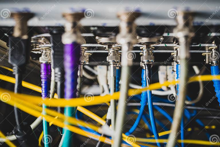 Video Cables on a Patch Panel Stock Image - Image of digital, cable ...