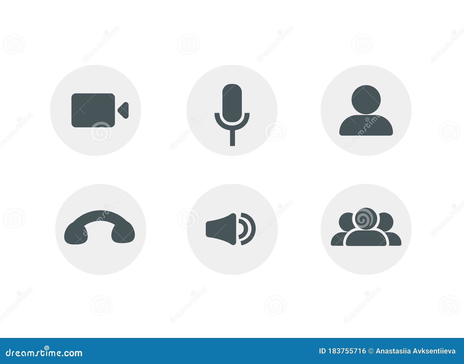 Video Cal Icons Set. Media Device Infographic with Flat Icons Set Stock ...
