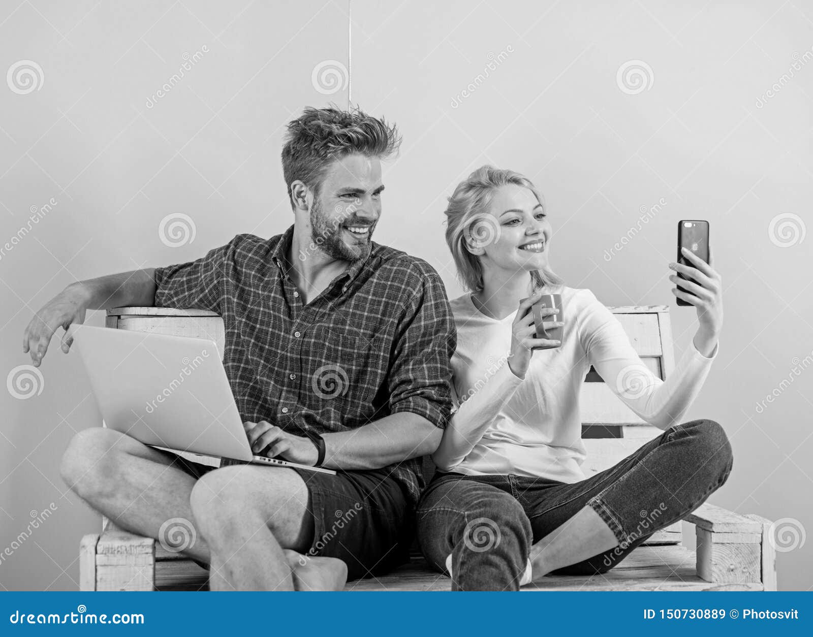 Video Call Benefits. Communication without Barriers Stock Image - Image ...