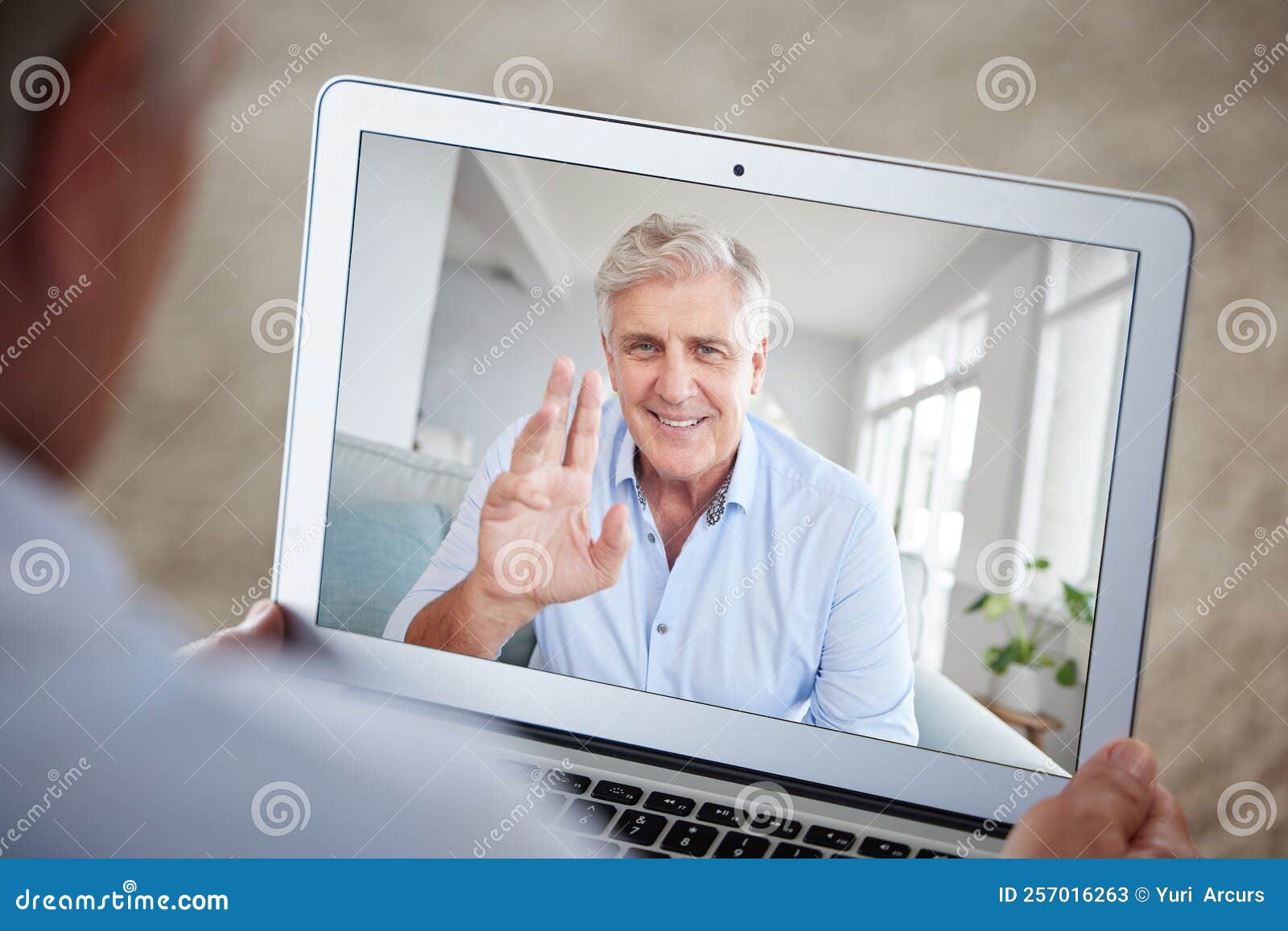 Video Call, Computer Communication and Conversation of People on Laptop ...