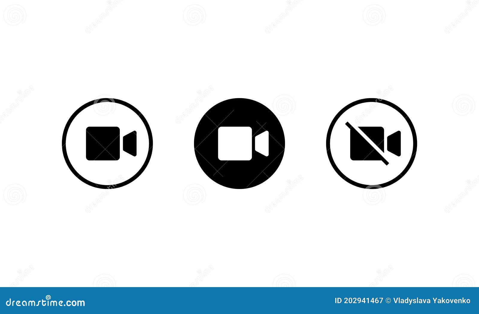 Video Call Icon Set. Video Camera Related Icons Stock Vector ...