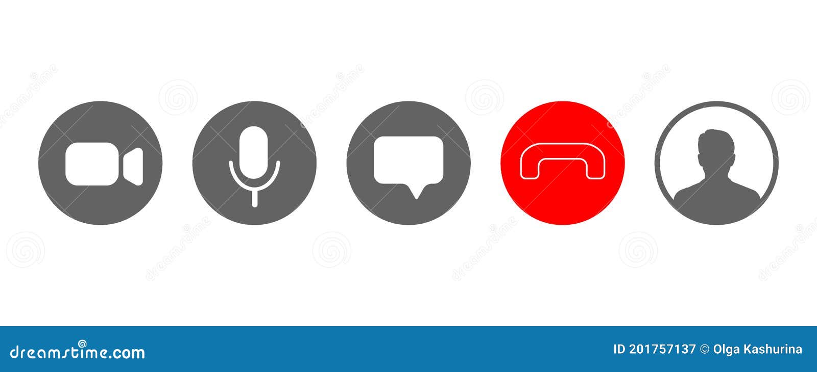 Video Call Icon Set Simple Design Stock Vector - Illustration of ...