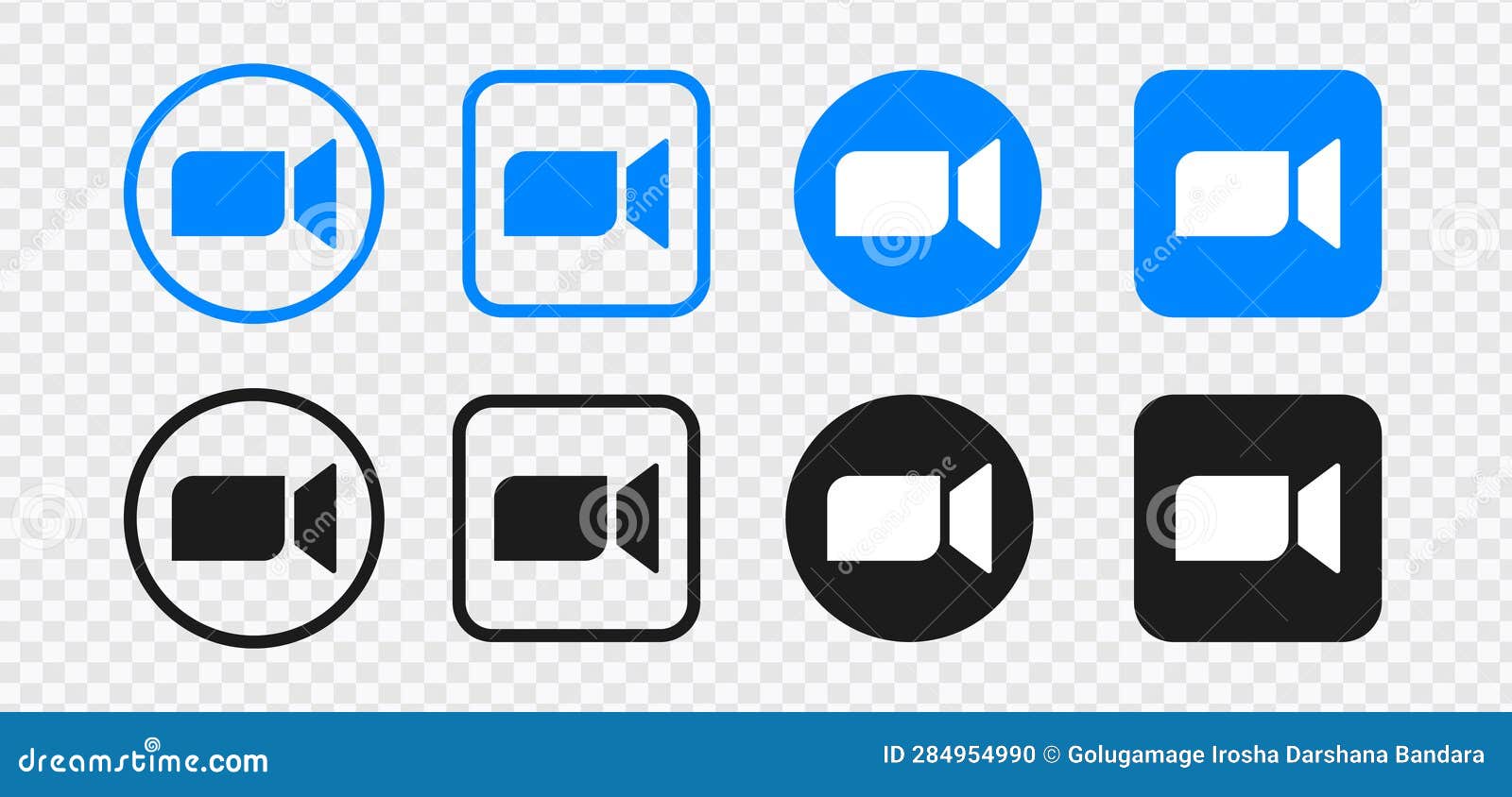 Video Call Icon Set, Vector Eps. Streaming Video Call Symbol, Vector ...