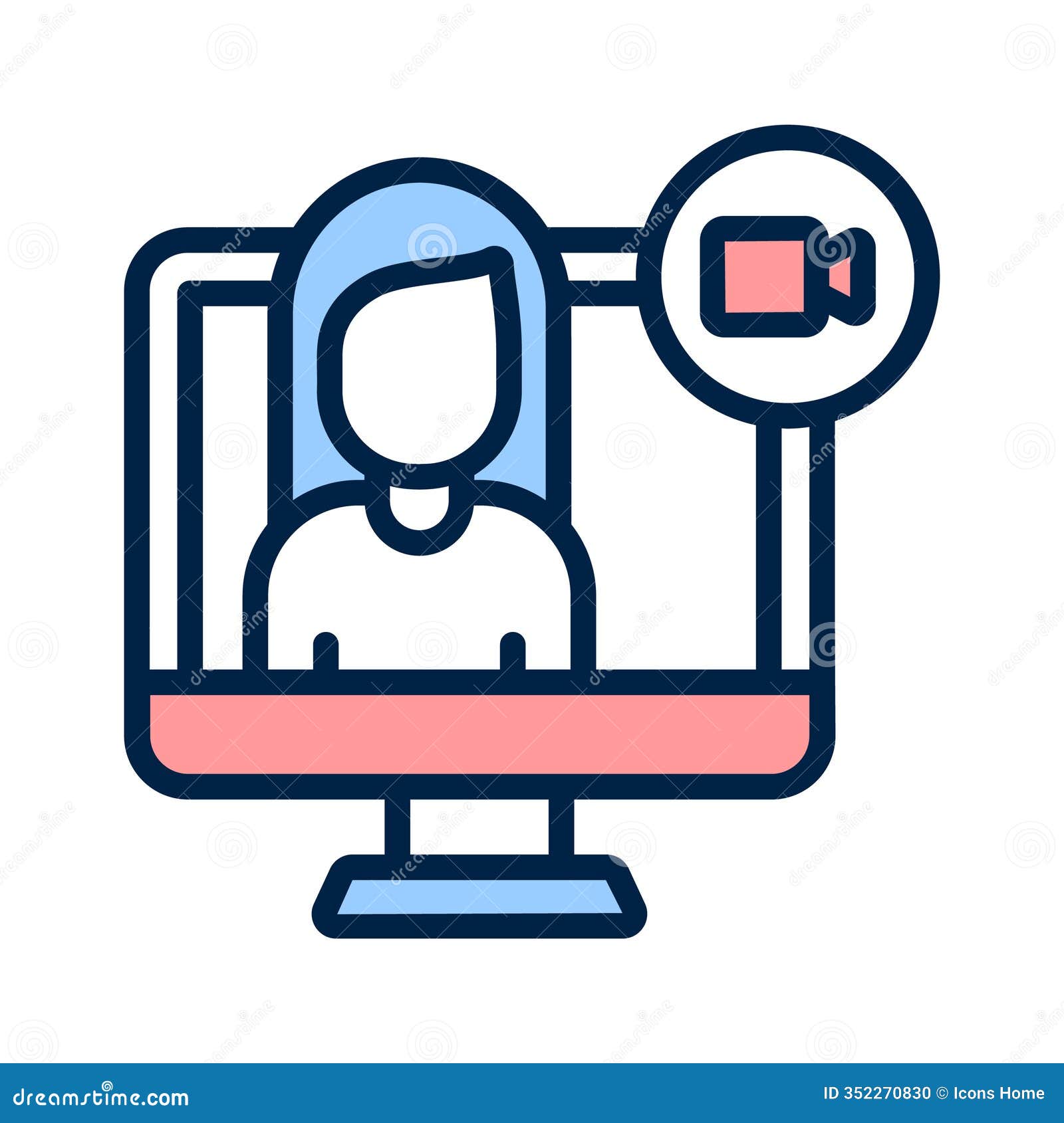 Video Call Icon Symbolizing Real Time Visual Communication Stock ...