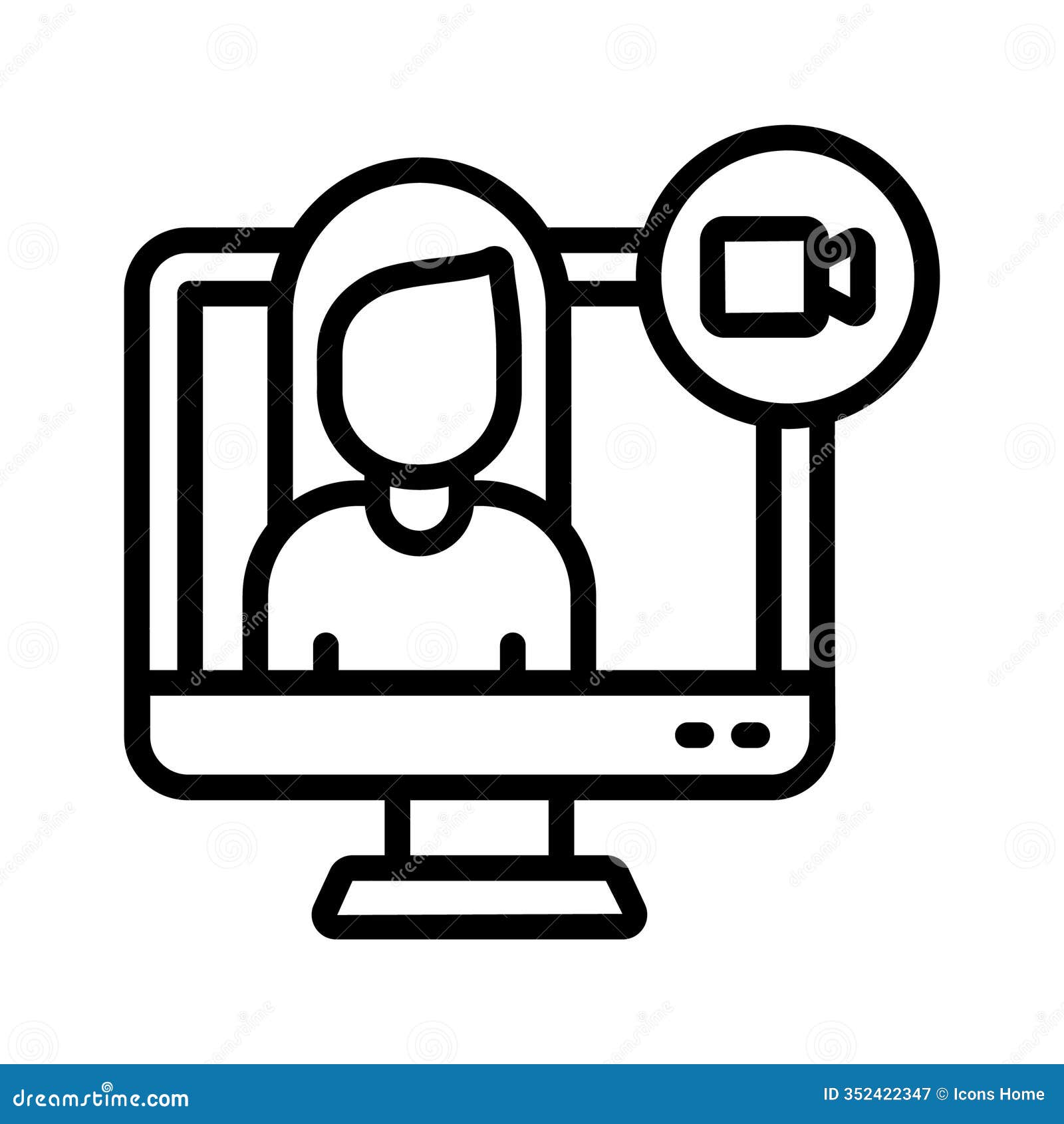 Video Call Icon Symbolizing Real Time Visual Communication Stock ...