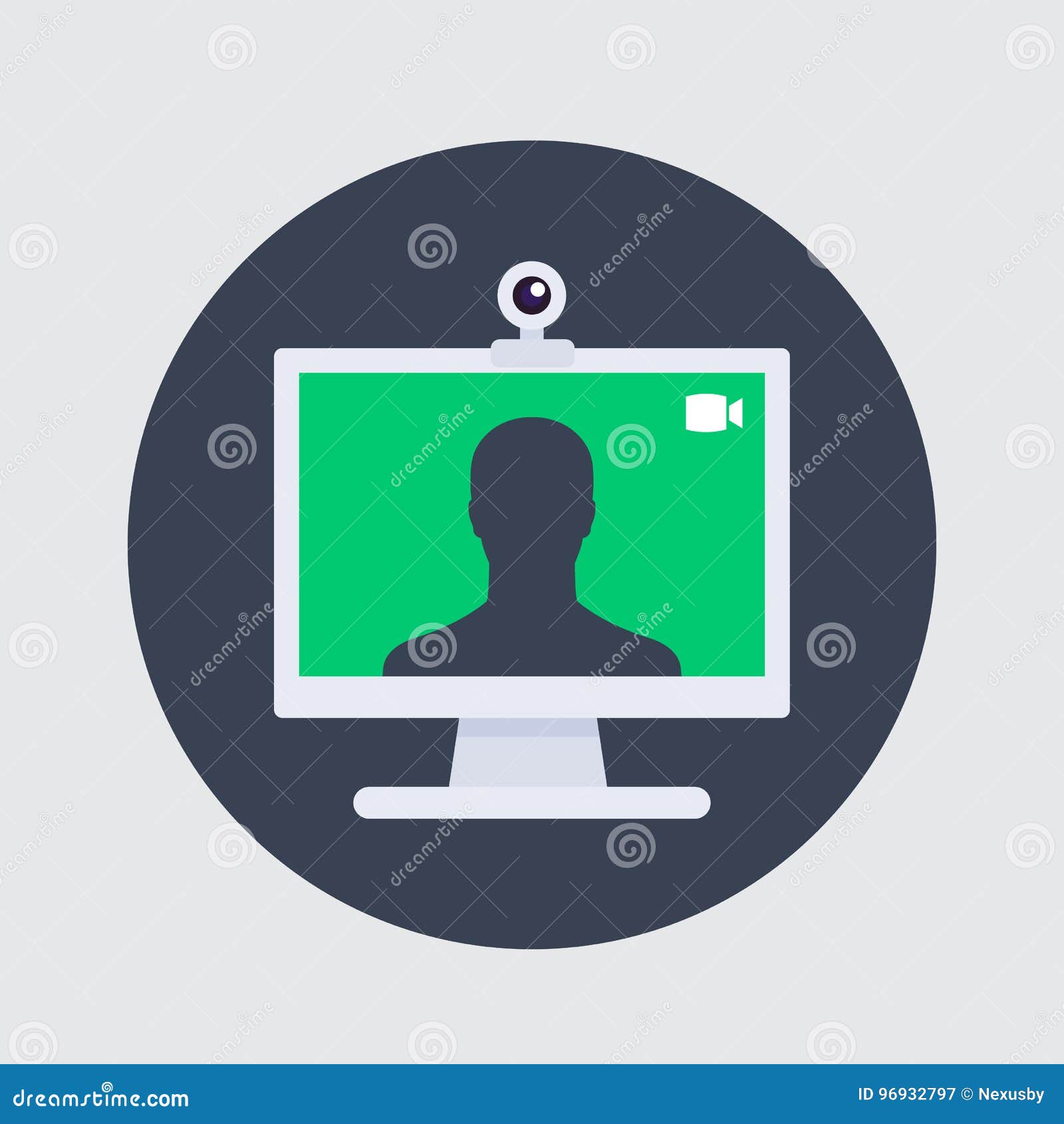 Video Call Icon, Web Camera and Desktop Stock Vector - Illustration of ...