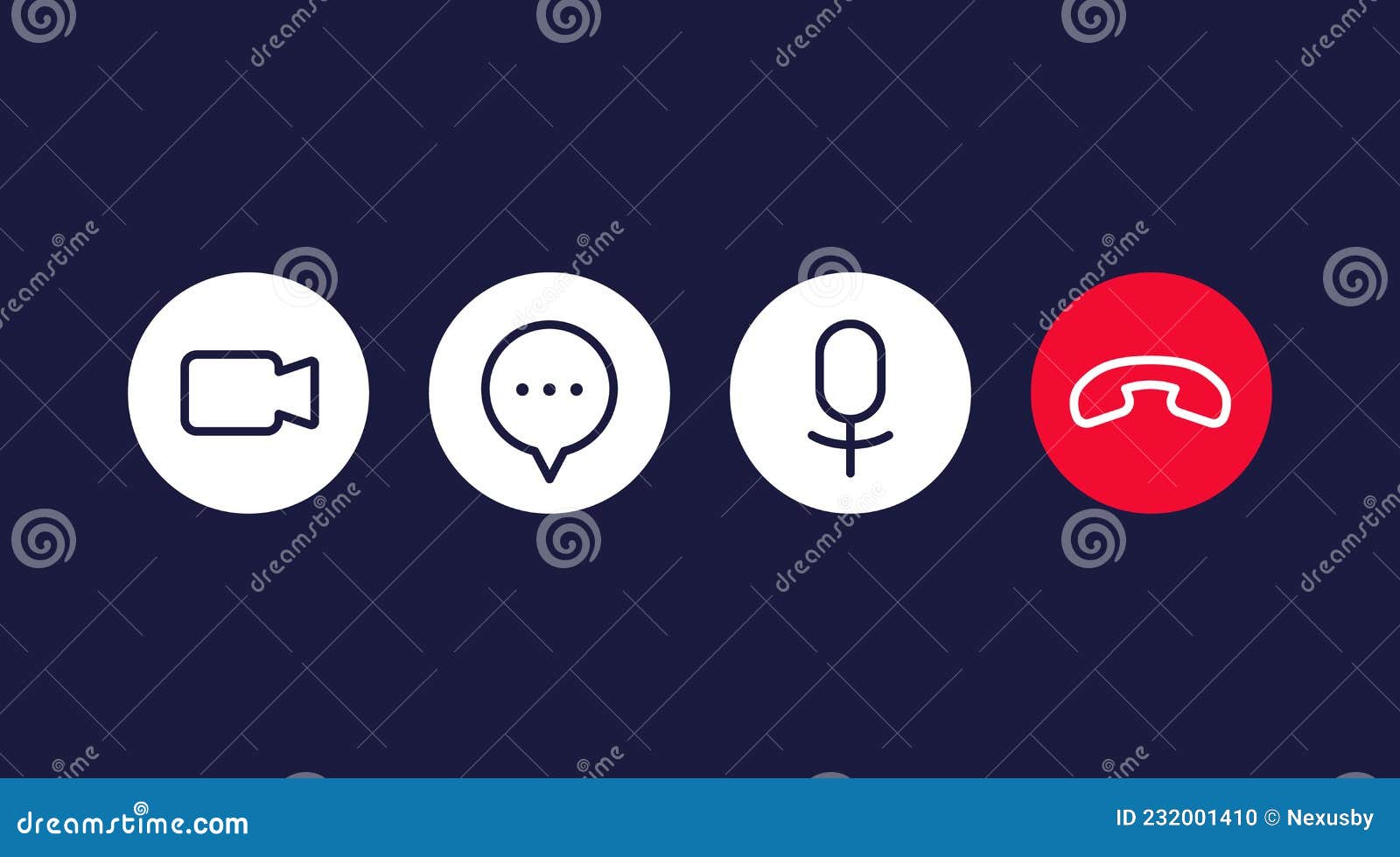 Video Call Icons for Interface, Line Vector Stock Vector - Illustration ...