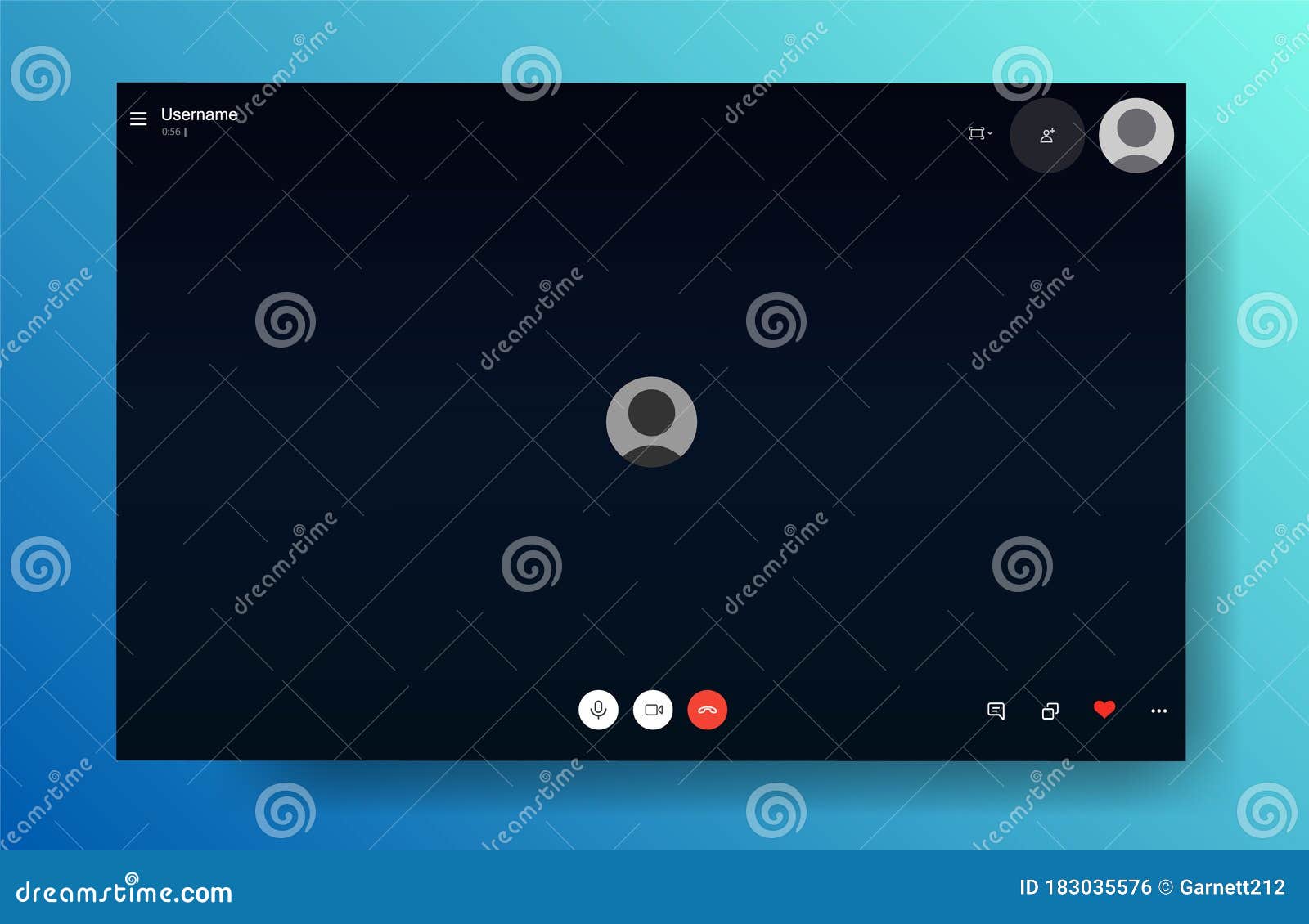 Video Call Illustration. Video Call Screen Mockup. Comunication Via ...
