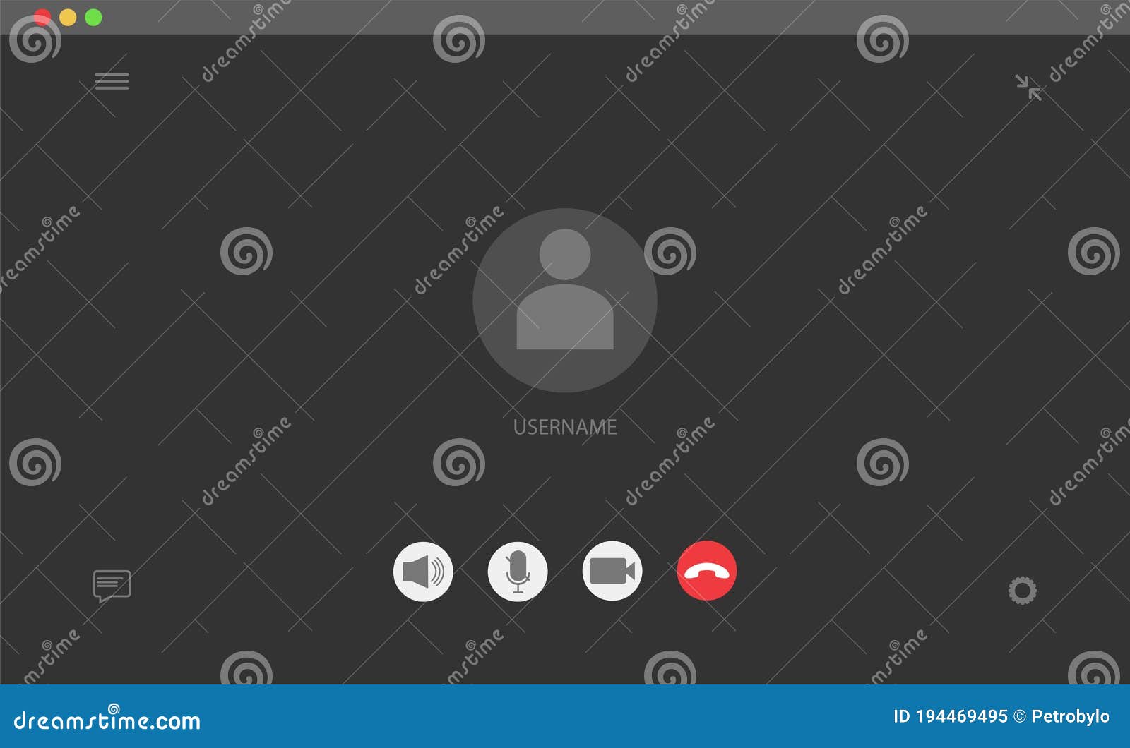 Video Call Interface Concept. Video Conferencing Template. Video Chat ...