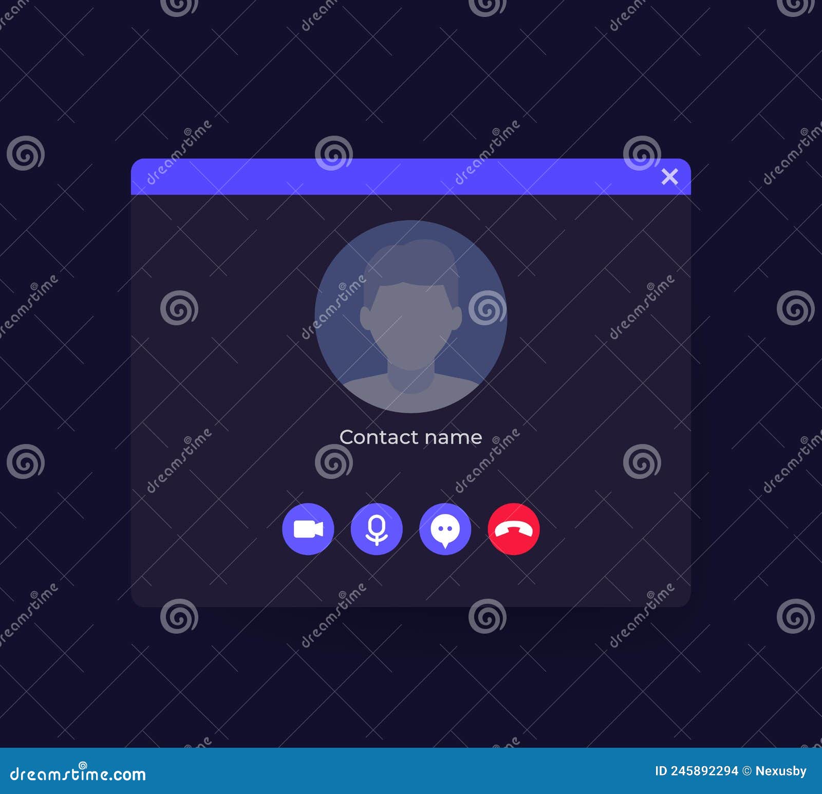 Video Call Interface Design, Vector Stock Vector - Illustration of ...