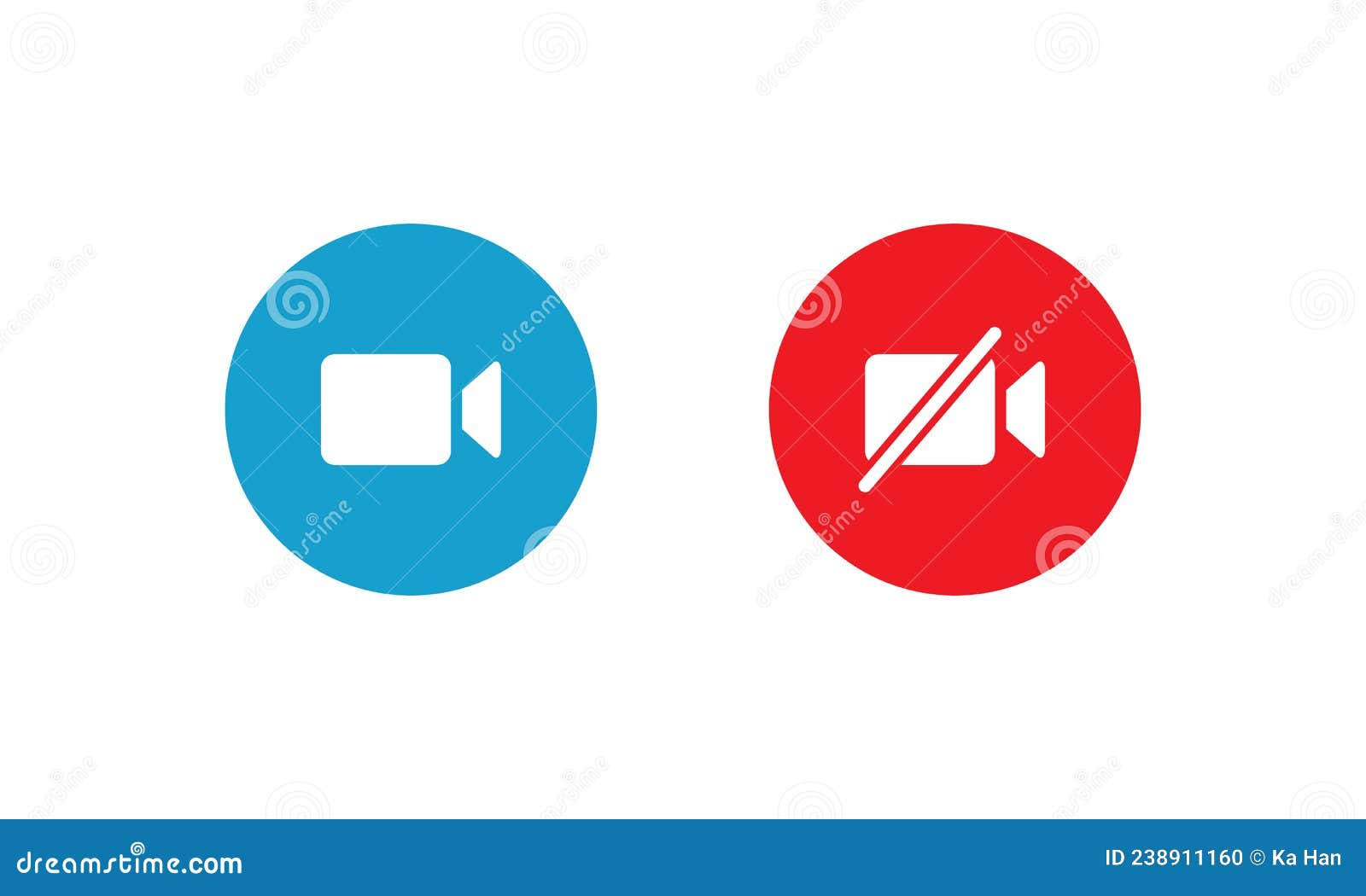 Video Call and Mute Icon Vector in Flat Style Stock Vector ...