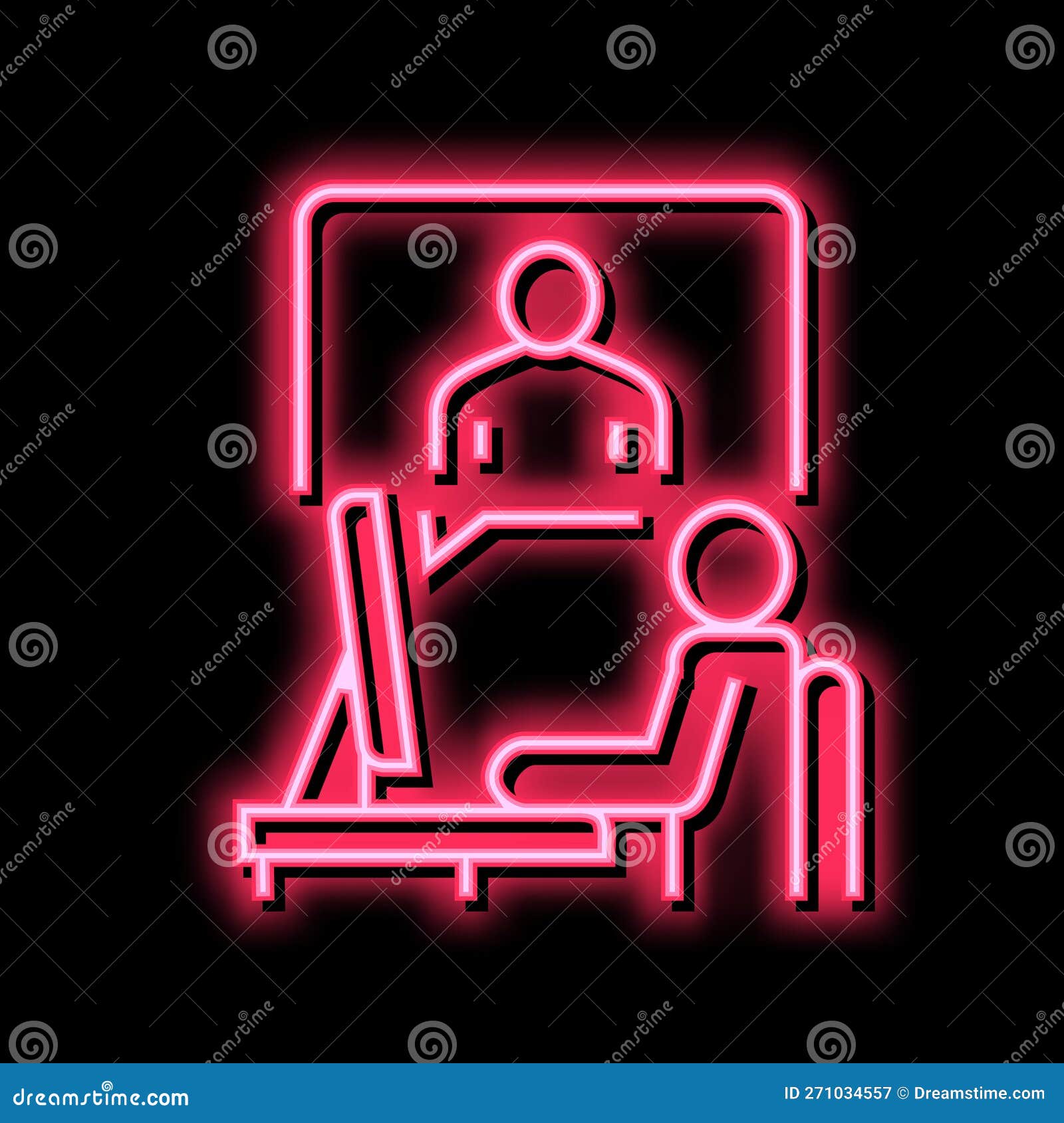 Video Call or Remote Interview Neon Glow Icon Illustration Stock Vector ...
