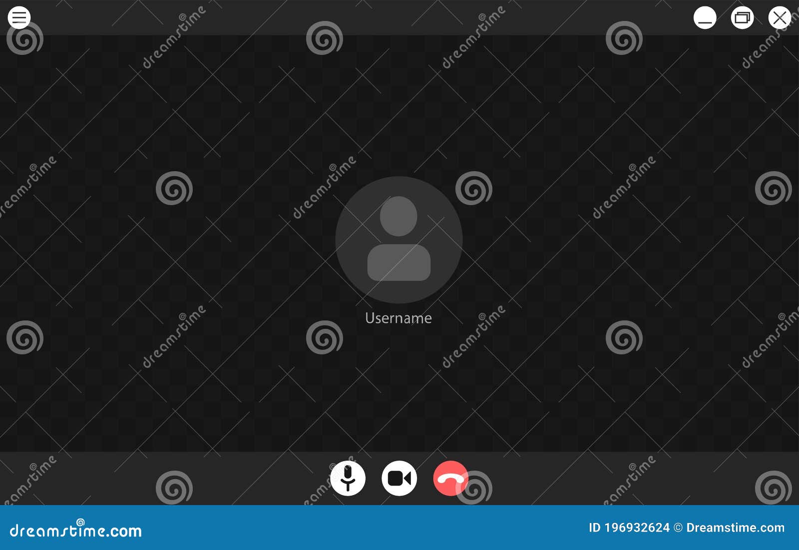 Video Call Screen Template. Video Call Interface. Vector Page of the ...