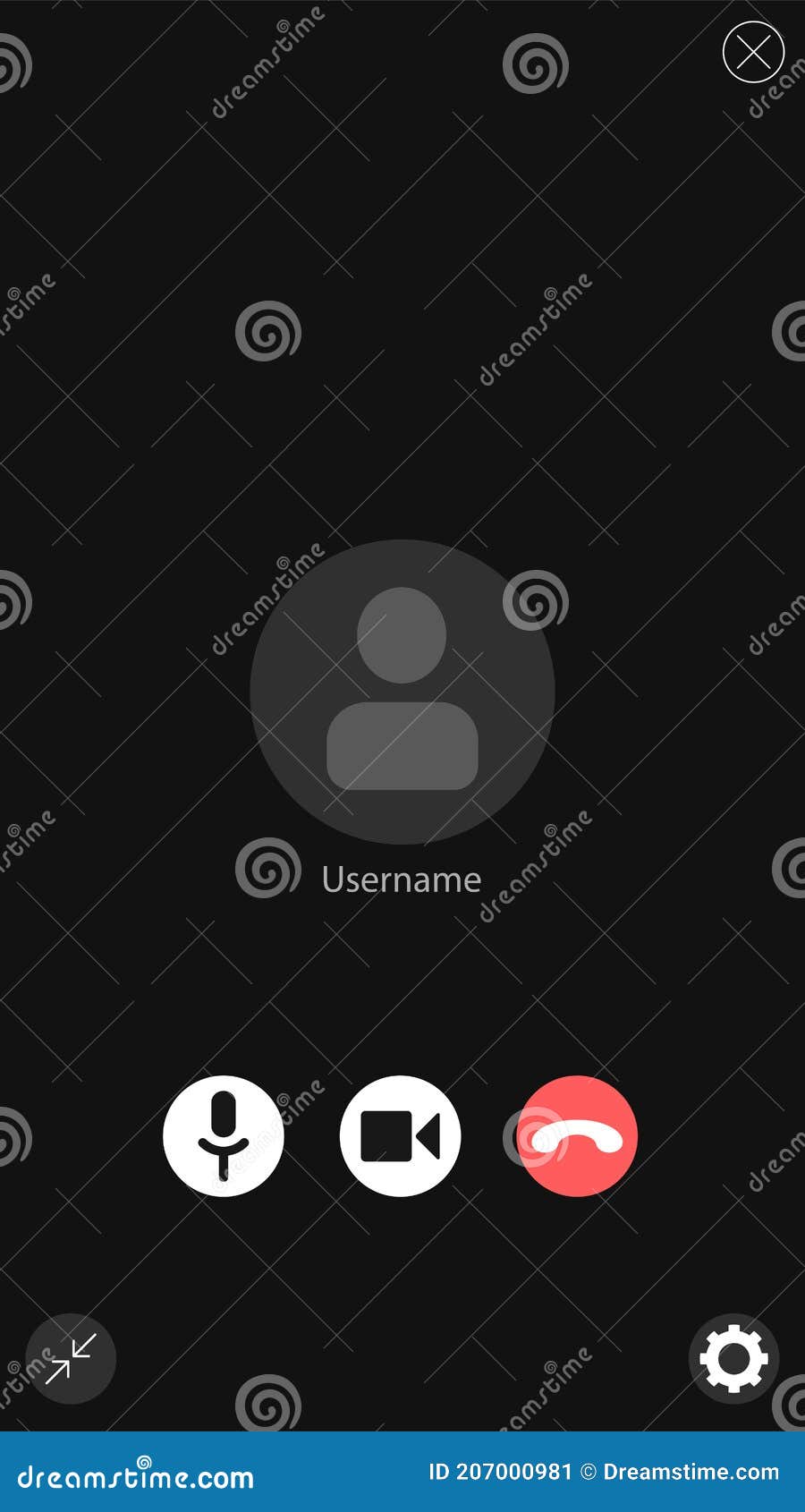 Video Call Screen Template. Video Call Interface. Vector Page of the ...