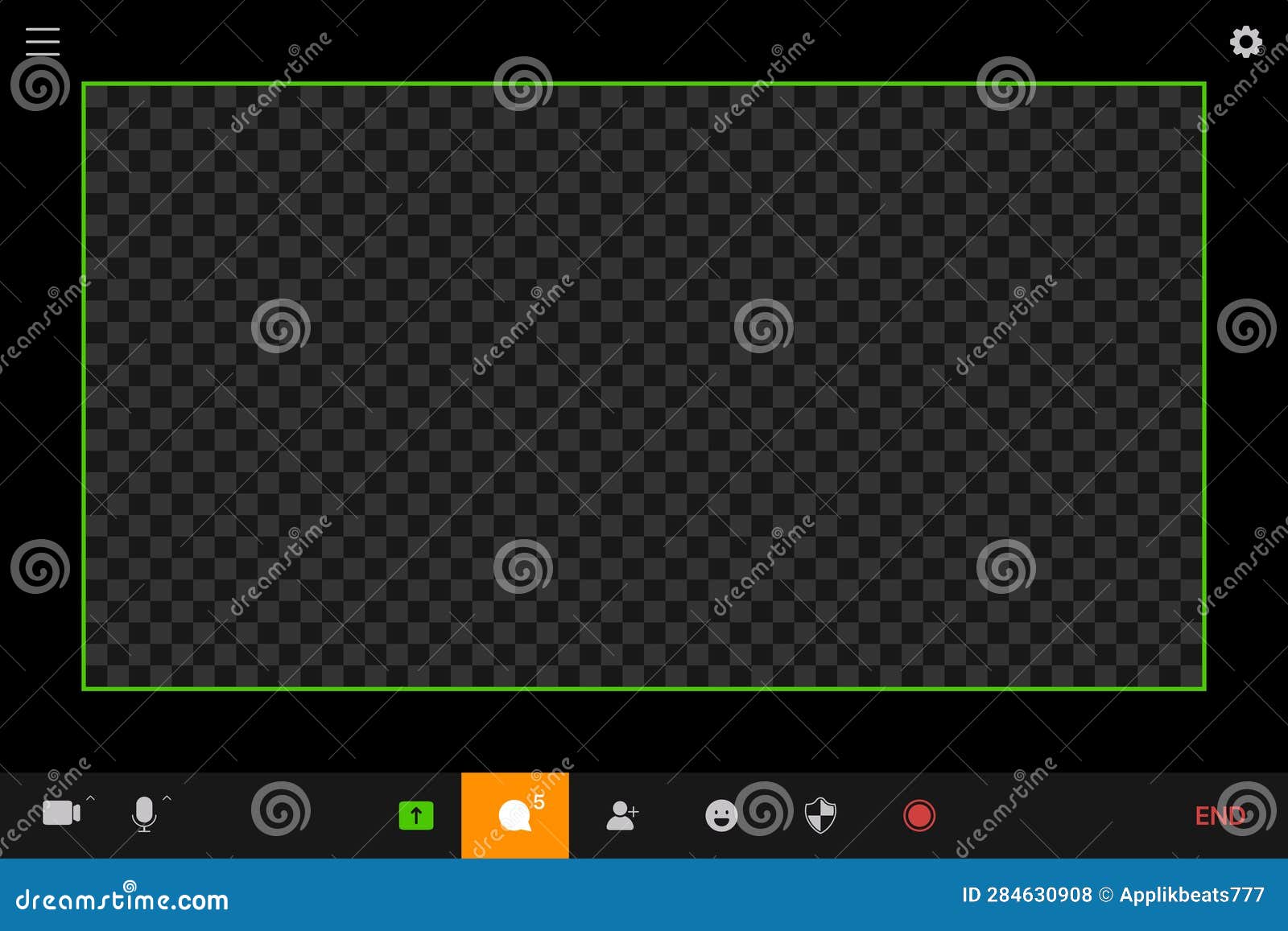 Video Call Screen Template Mockup. Videoconference and Online Meeting ...