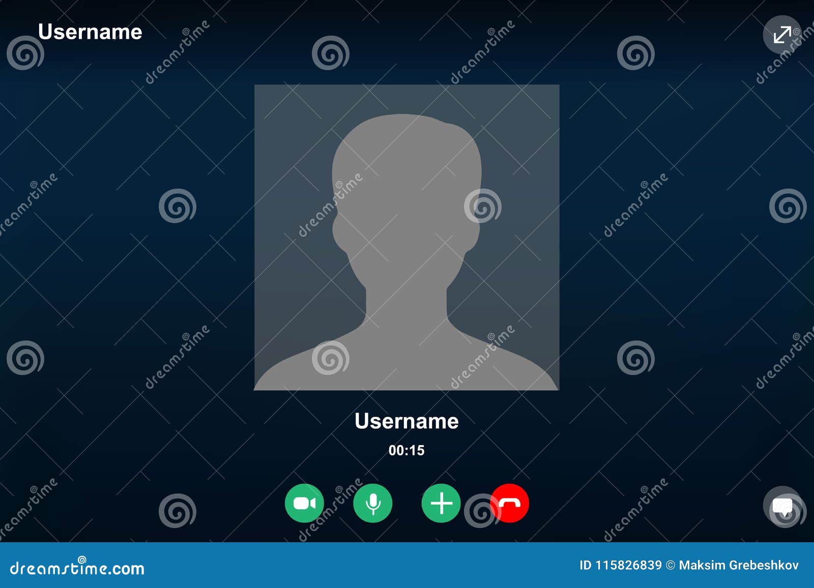 Video call screen template stock illustration. Illustration of vector ...