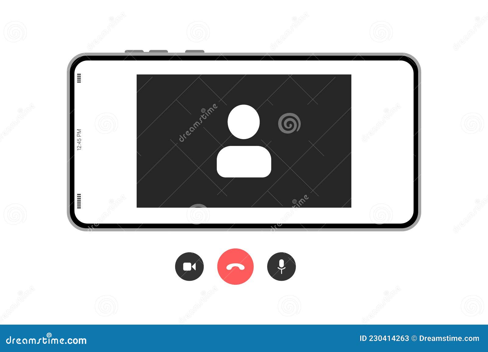Video Call Template on Phone Screen. Concept of Webinar Stock Vector ...
