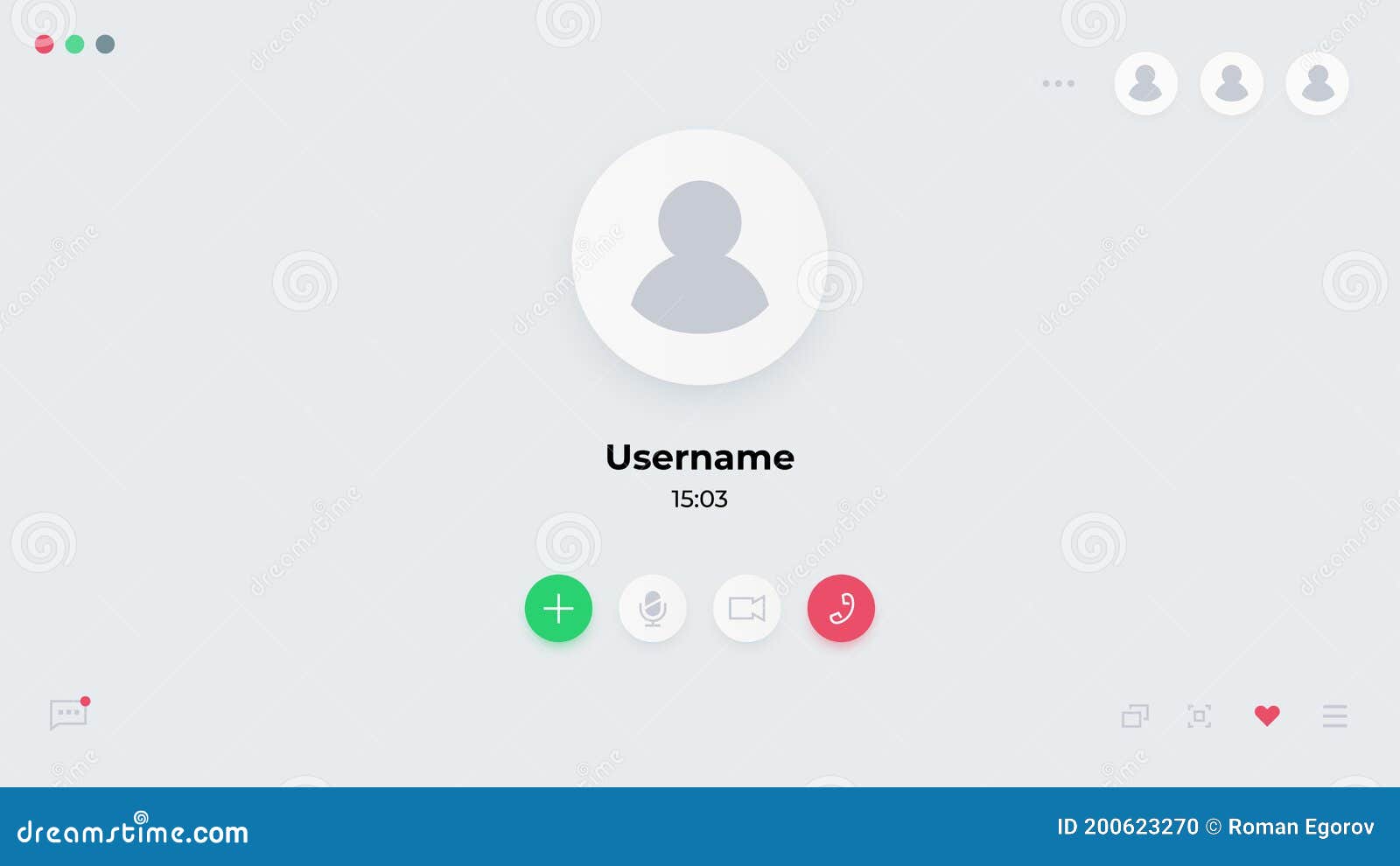 Video Call UI. Computer Communication Technology. Laptop Online ...