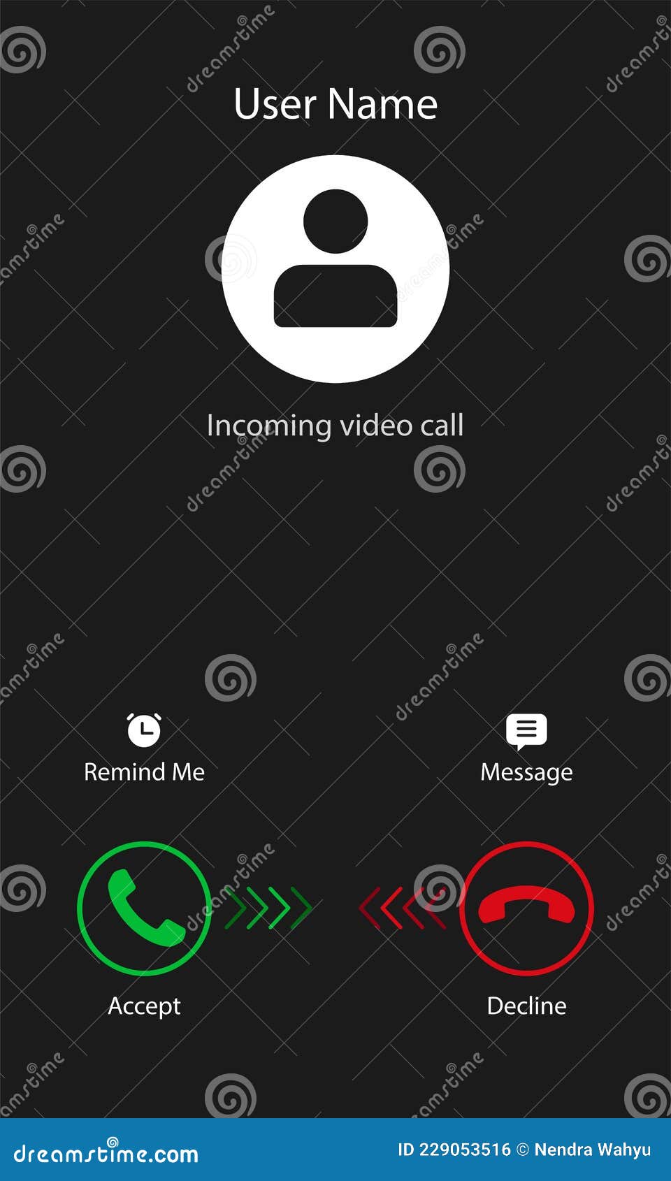 Video Call User Interface on Smartphone Stock Vector - Illustration of ...