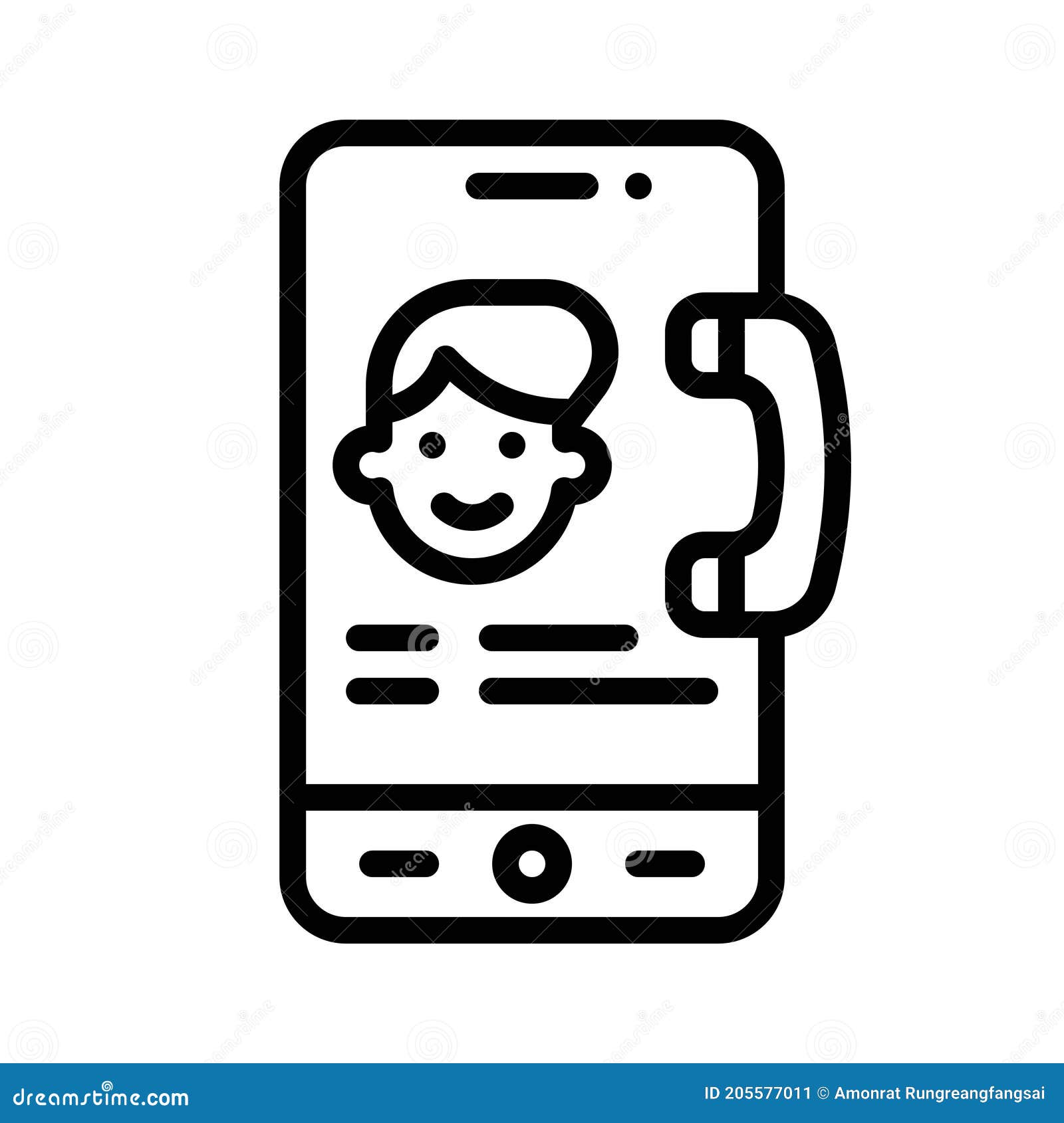 Video Call or Voice Call App Icon, Mobile Application Vector ...