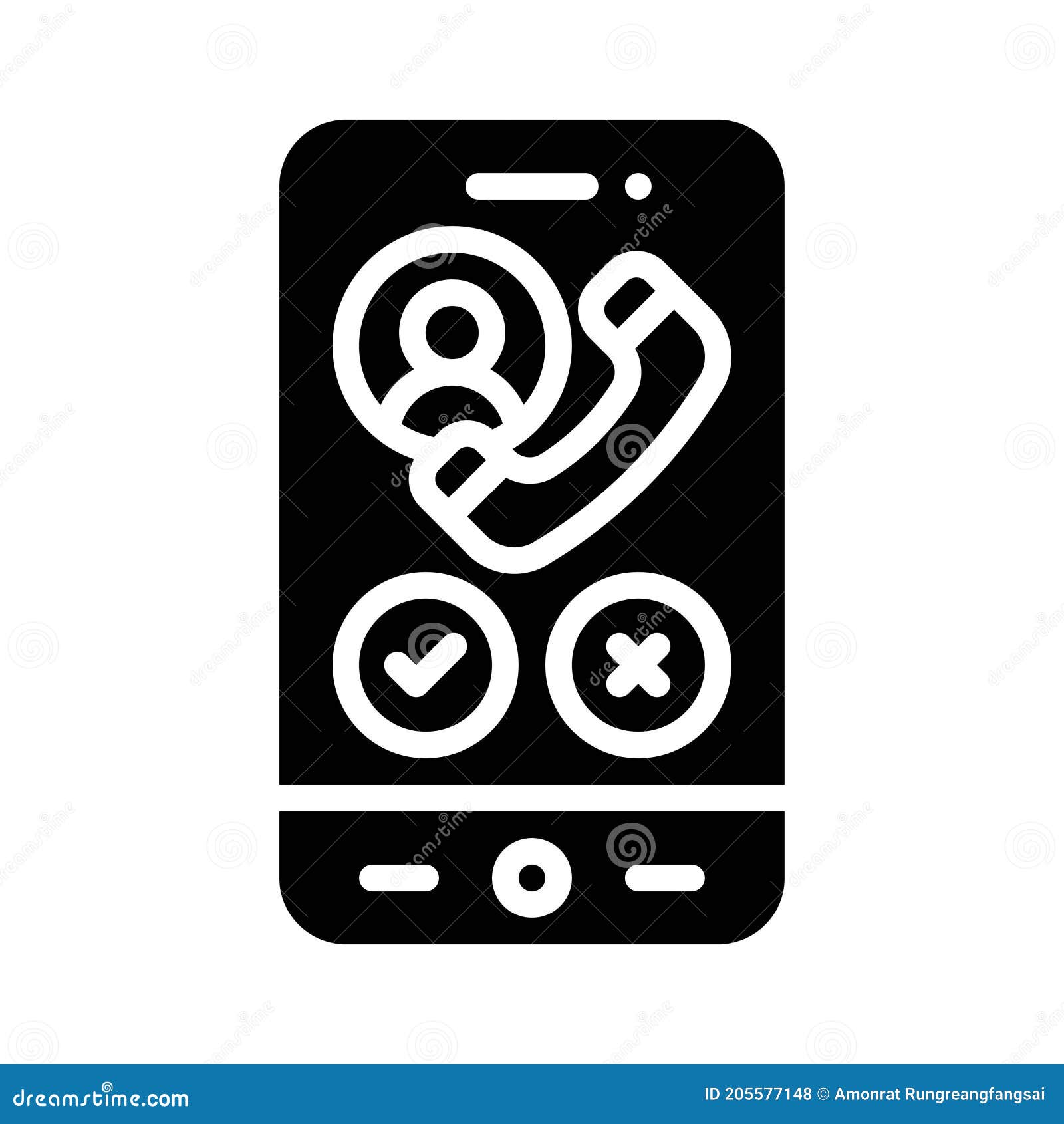 Video Call or Voice Call App Icon, Mobile Application Vector ...