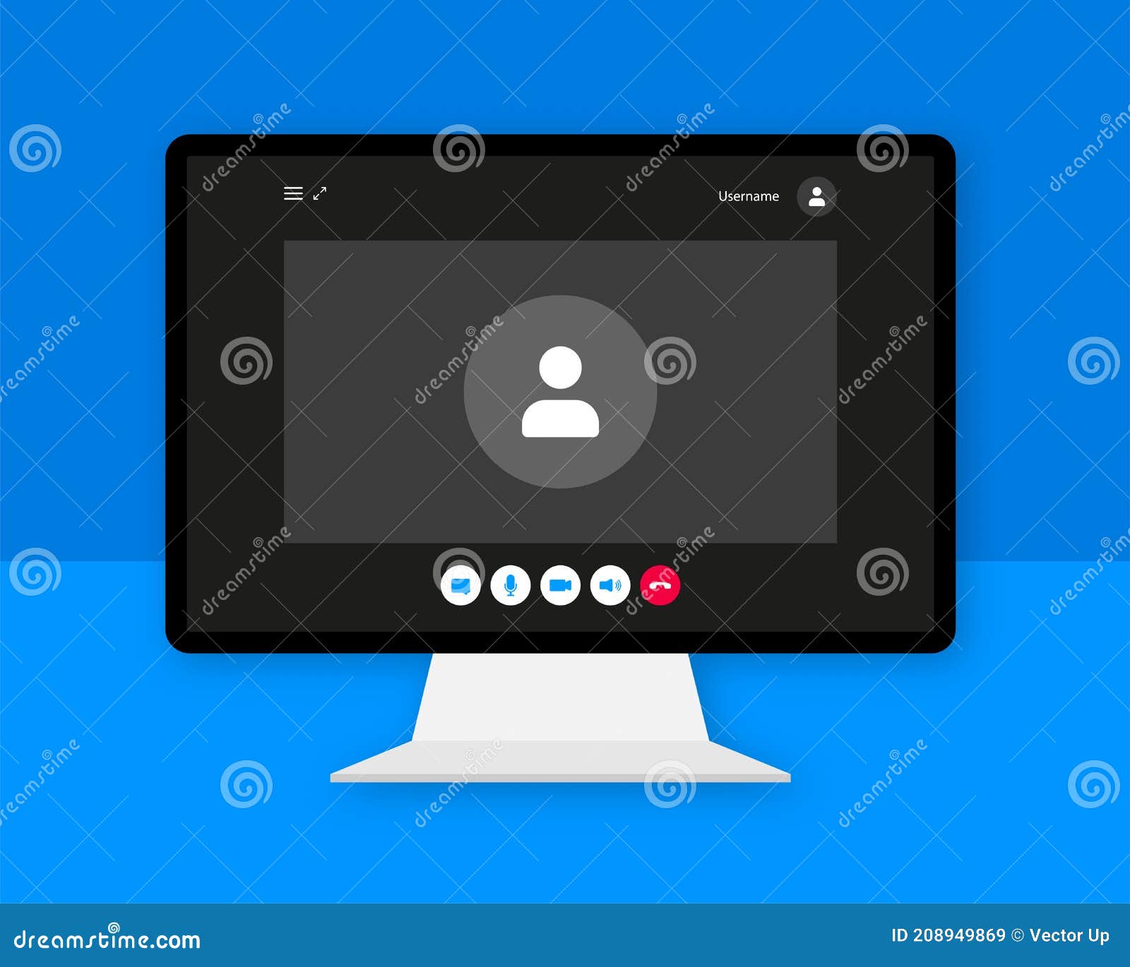 Video Call Windows for Different Screen Sizes. Vector Illustration ...