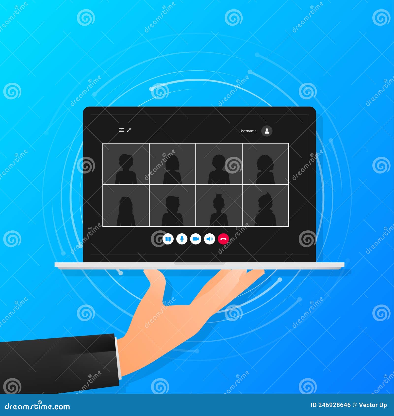 Video Call Windows for Different Screen Sizes. Vector Illustration ...