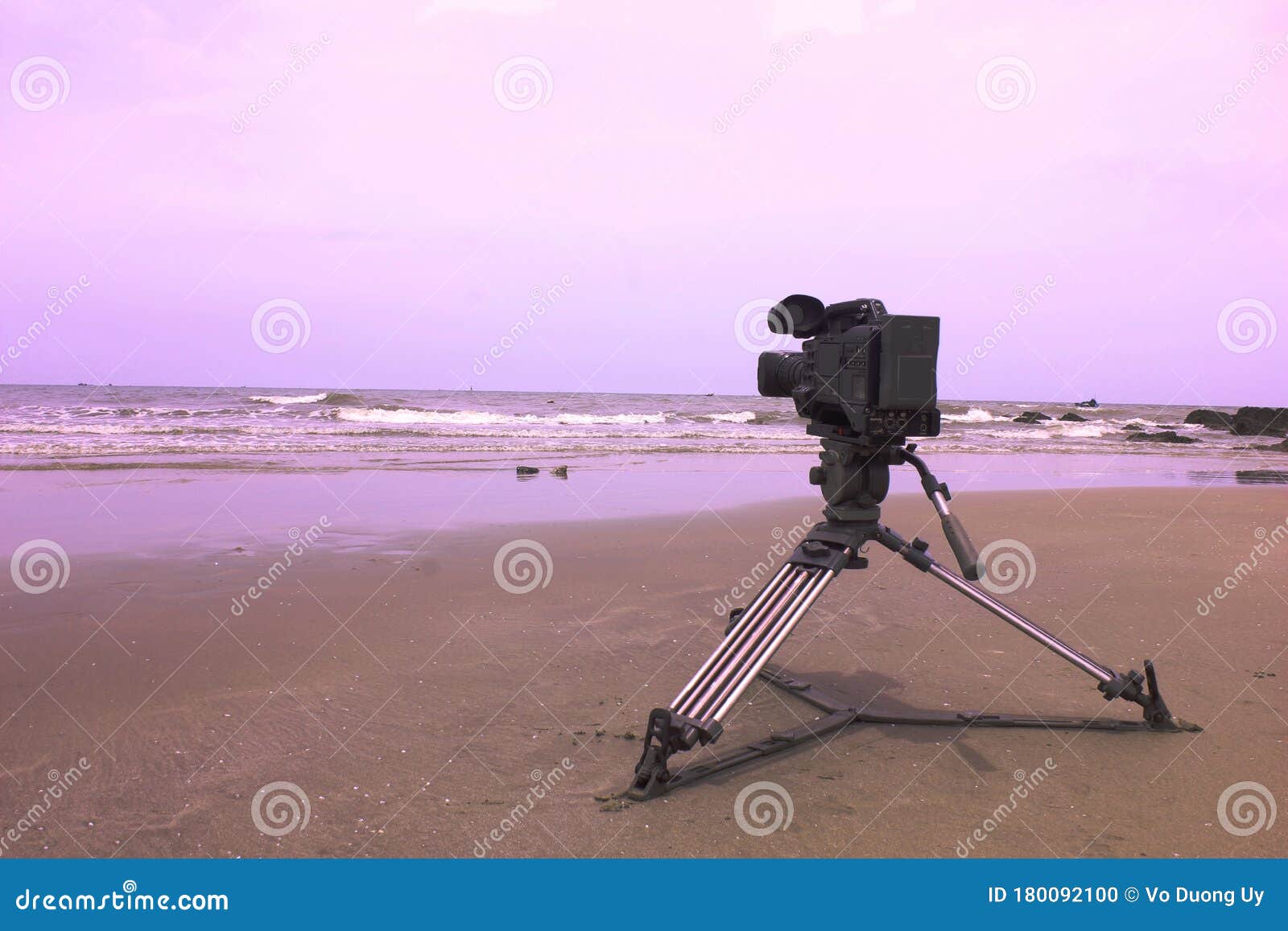 A Video Camera on the Beach. Camera Stock Photo - Image of beach ...