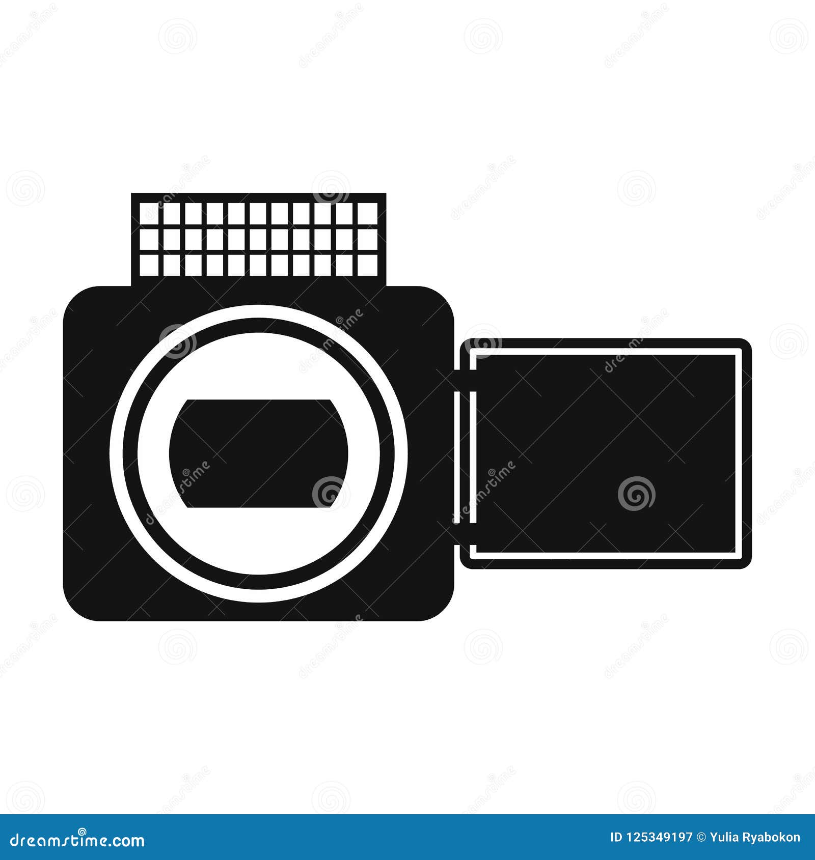 Video Camera Black Simple Icon Stock Illustration - Illustration of ...