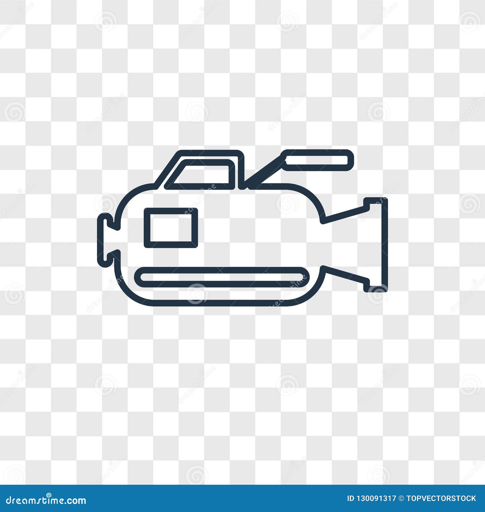 Video Camera Concept Vector Linear Icon Isolated on Transparent Stock ...