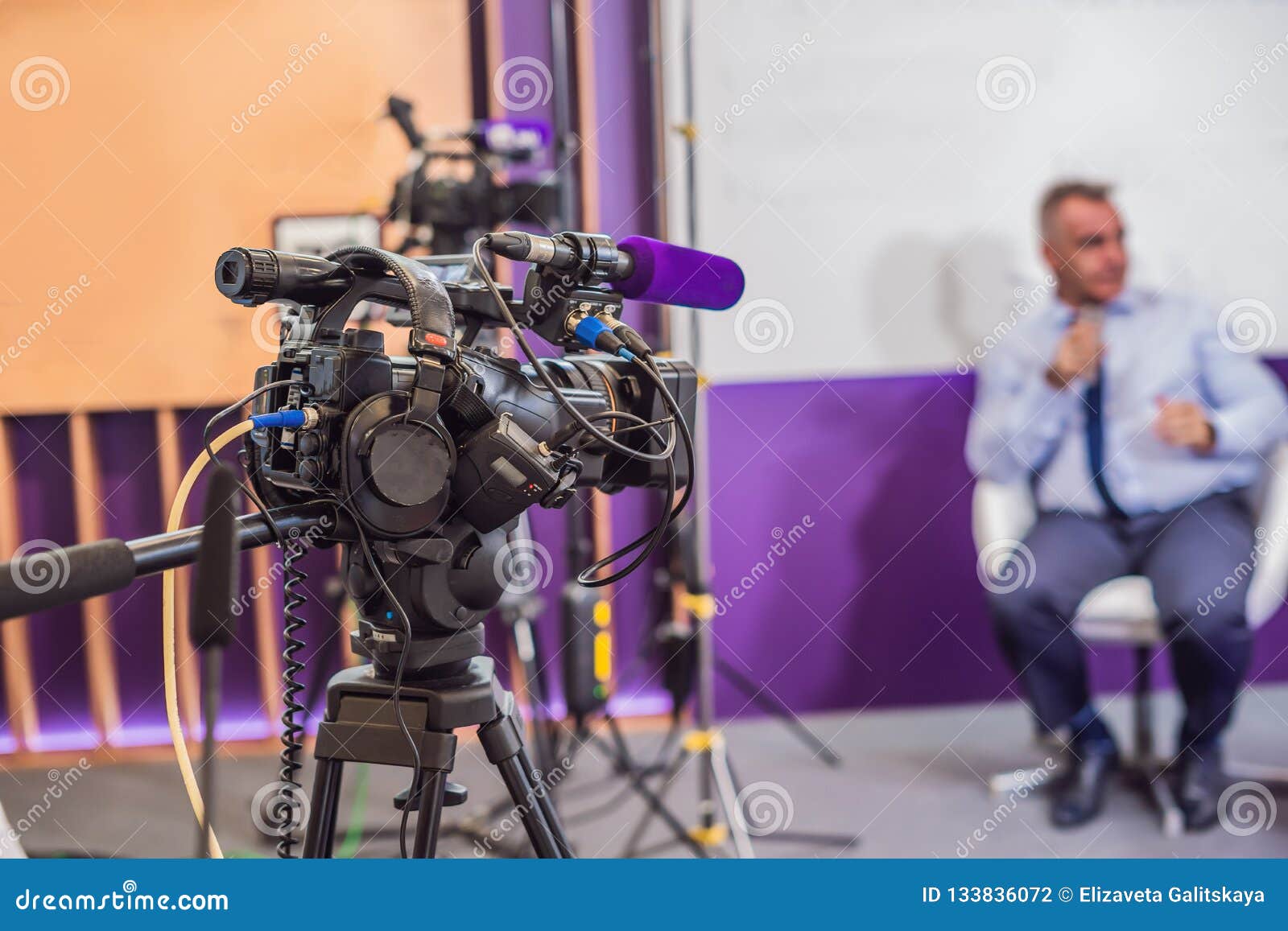 Video Camera in Conference Room Recording Participants and Speake Stock ...
