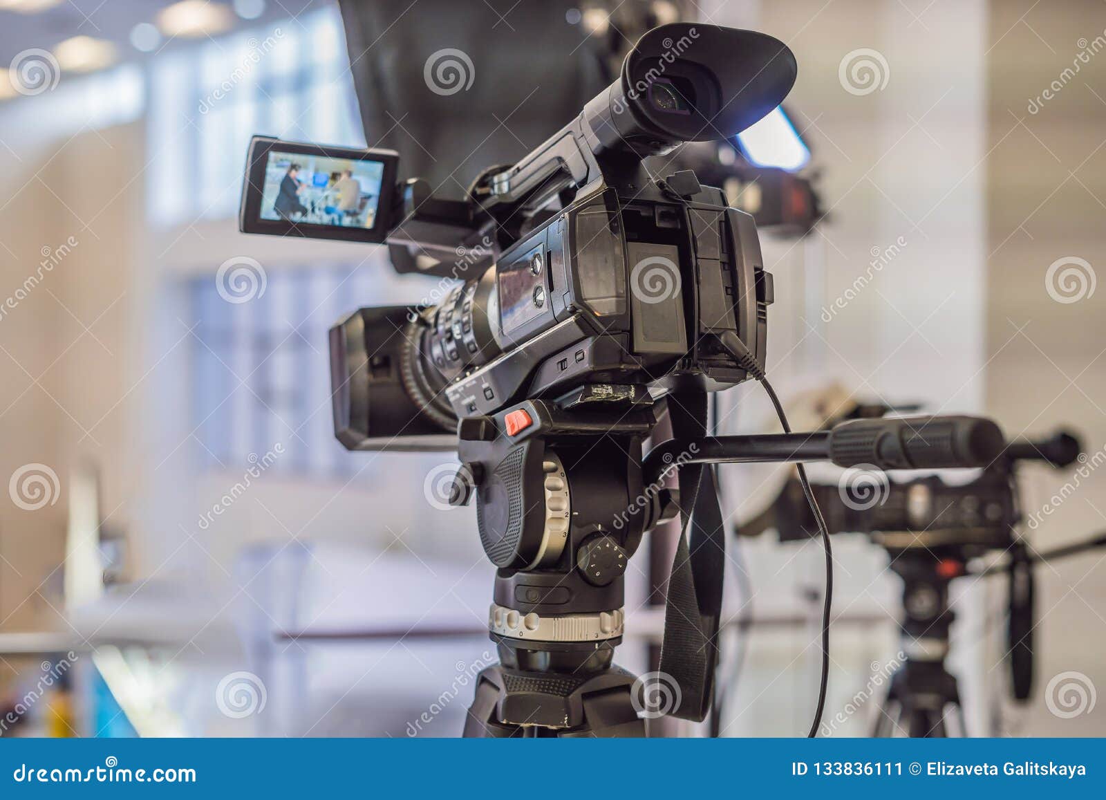 Video Camera in Conference Room Recording Participants and Speake Stock ...