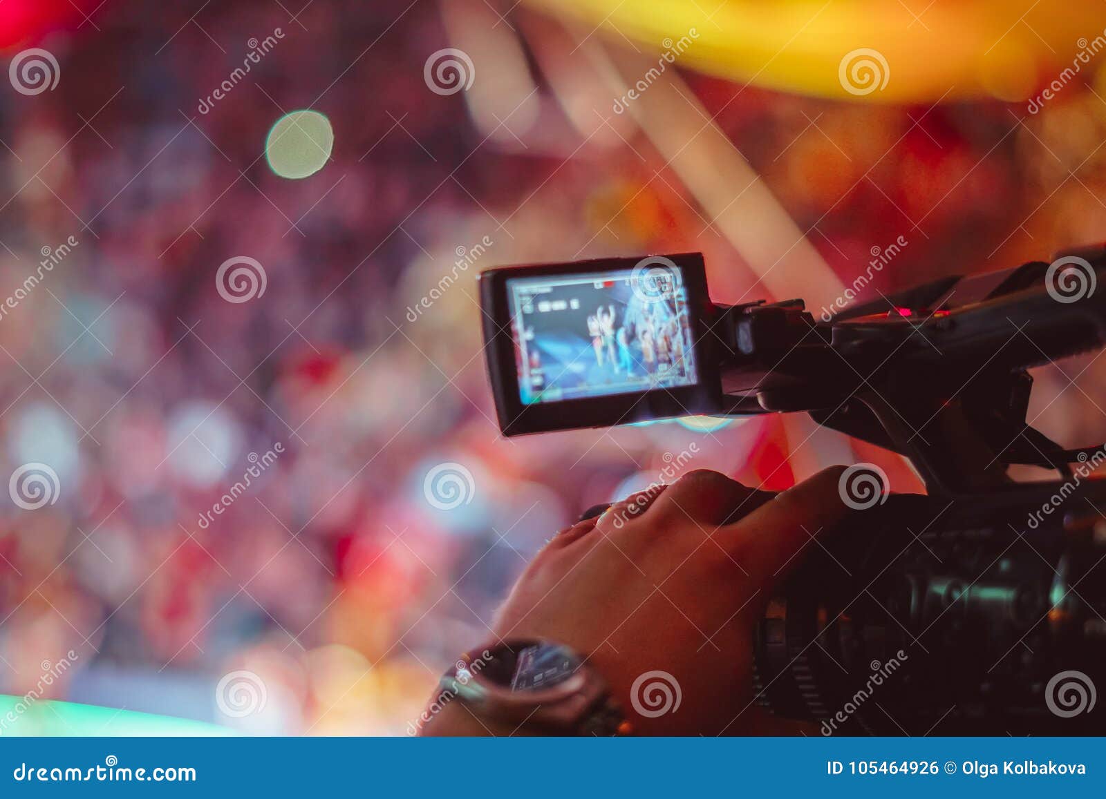 Video camera of the event stock photo. Image of human - 105464926