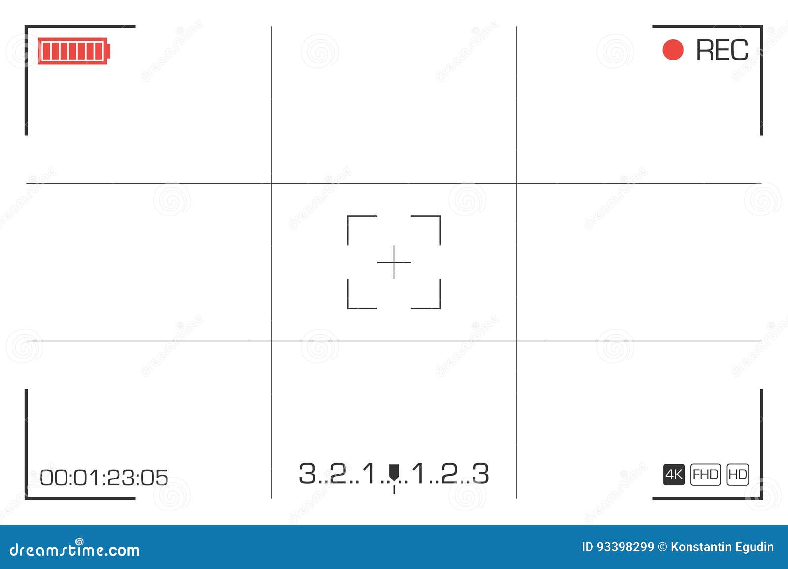 Video Camera Focusing Screen Stock Vector - Illustration of camcoder ...