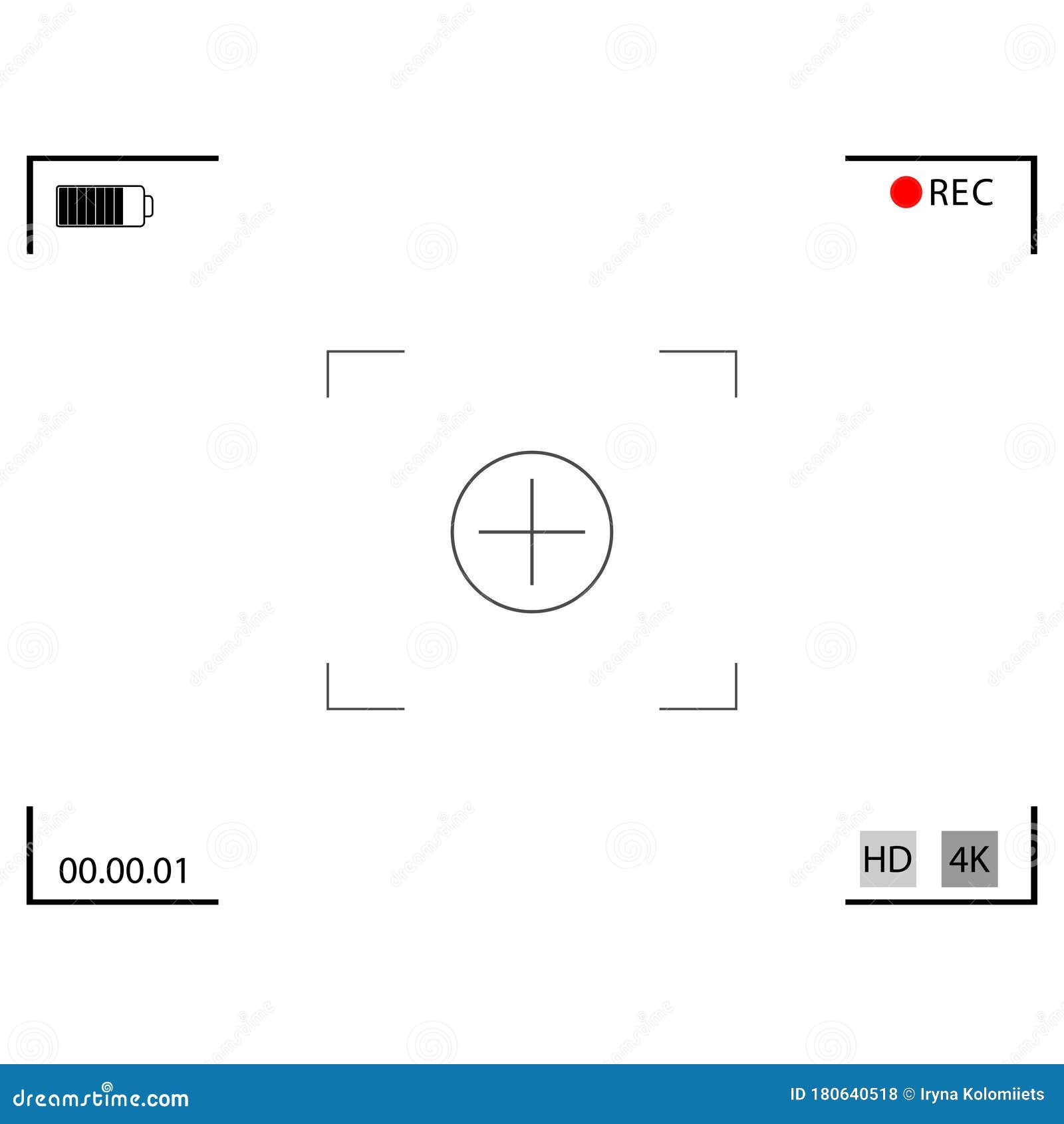 Video Camera Focusing Screen. Camera Frame. Interface Viewfinder ...