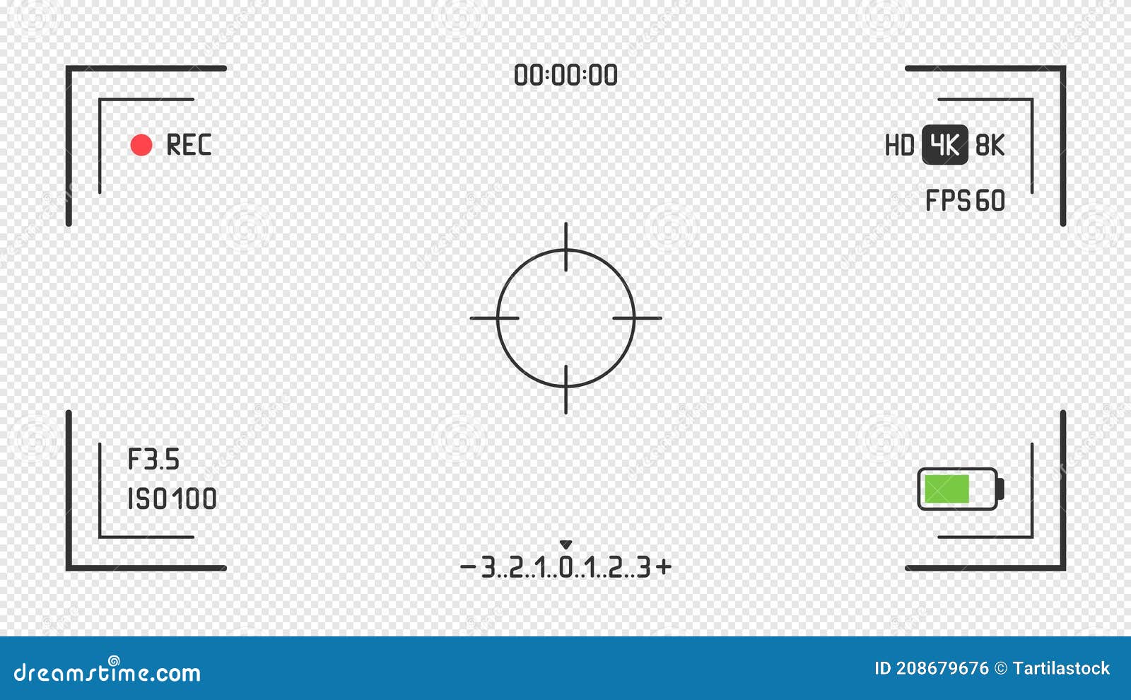 Video Camera Frame Viewfinder on Transparent Background Stock Vector ...