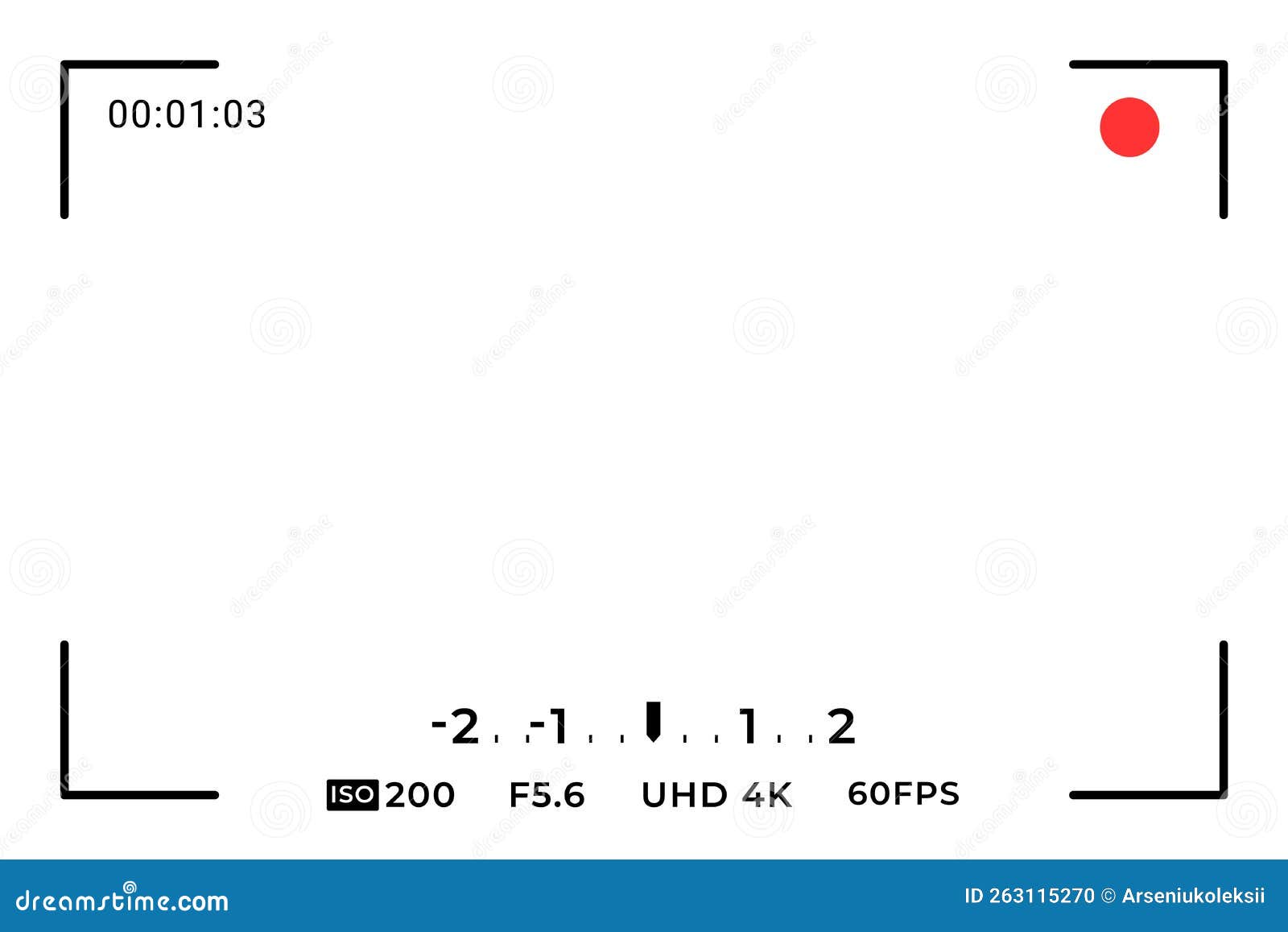 Video Camera Frame. 3x2 Ratio Camcorder Ui Overlay. Videocamera Frame ...