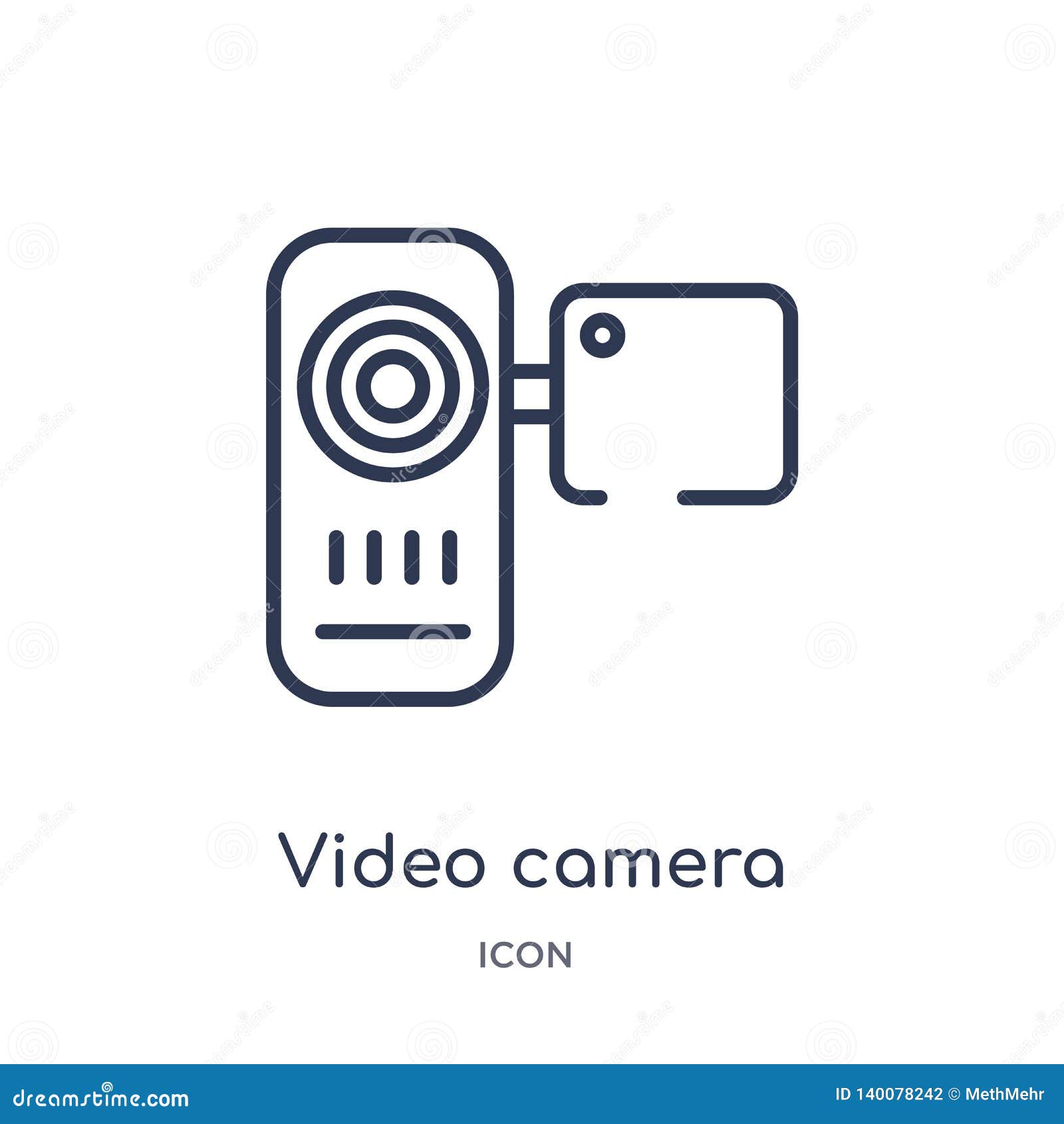 Video Camera Front View Icon from Technology Outline Collection. Thin ...