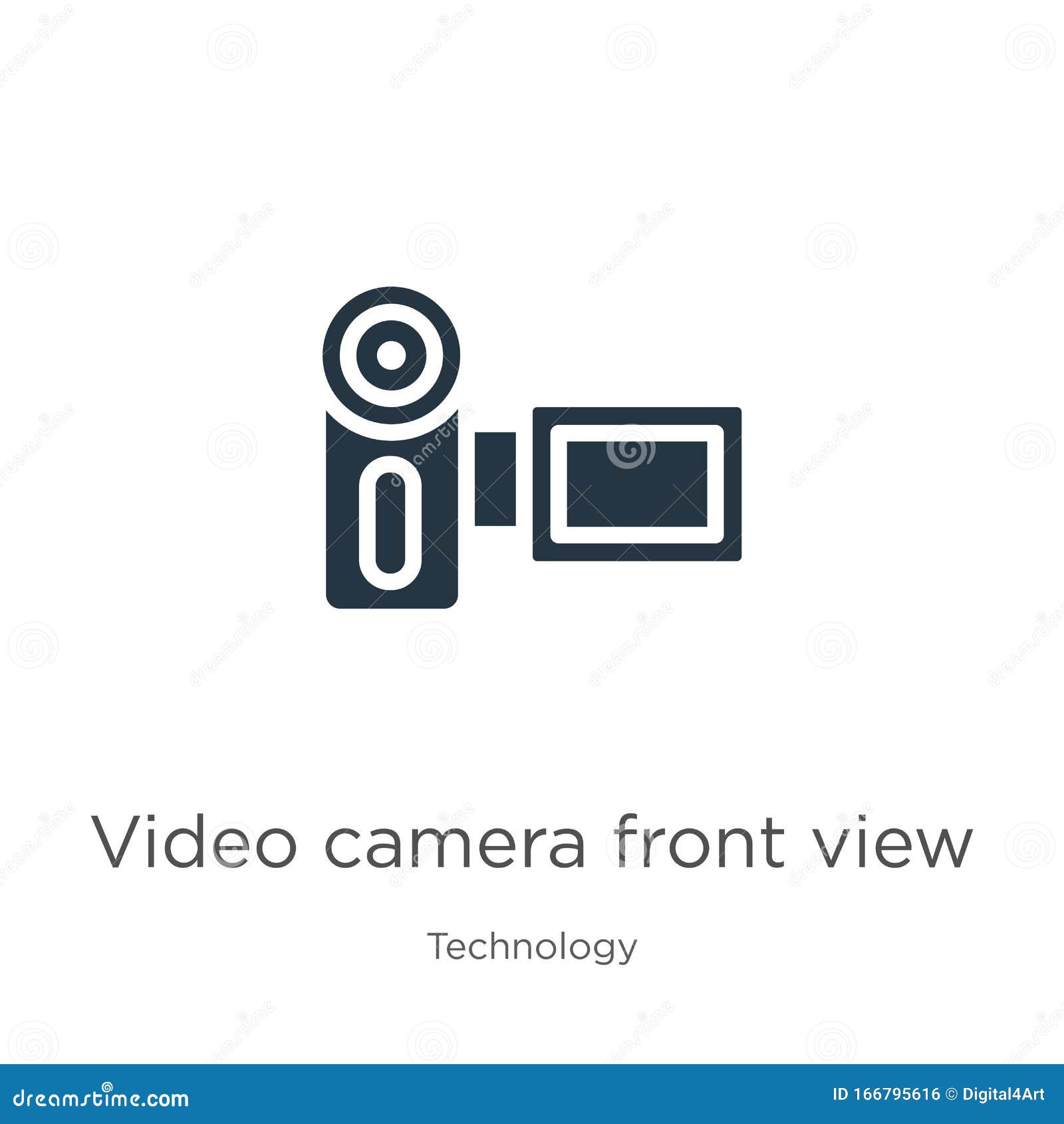 Video Camera Front View Icon Vector. Trendy Flat Video Camera Front ...