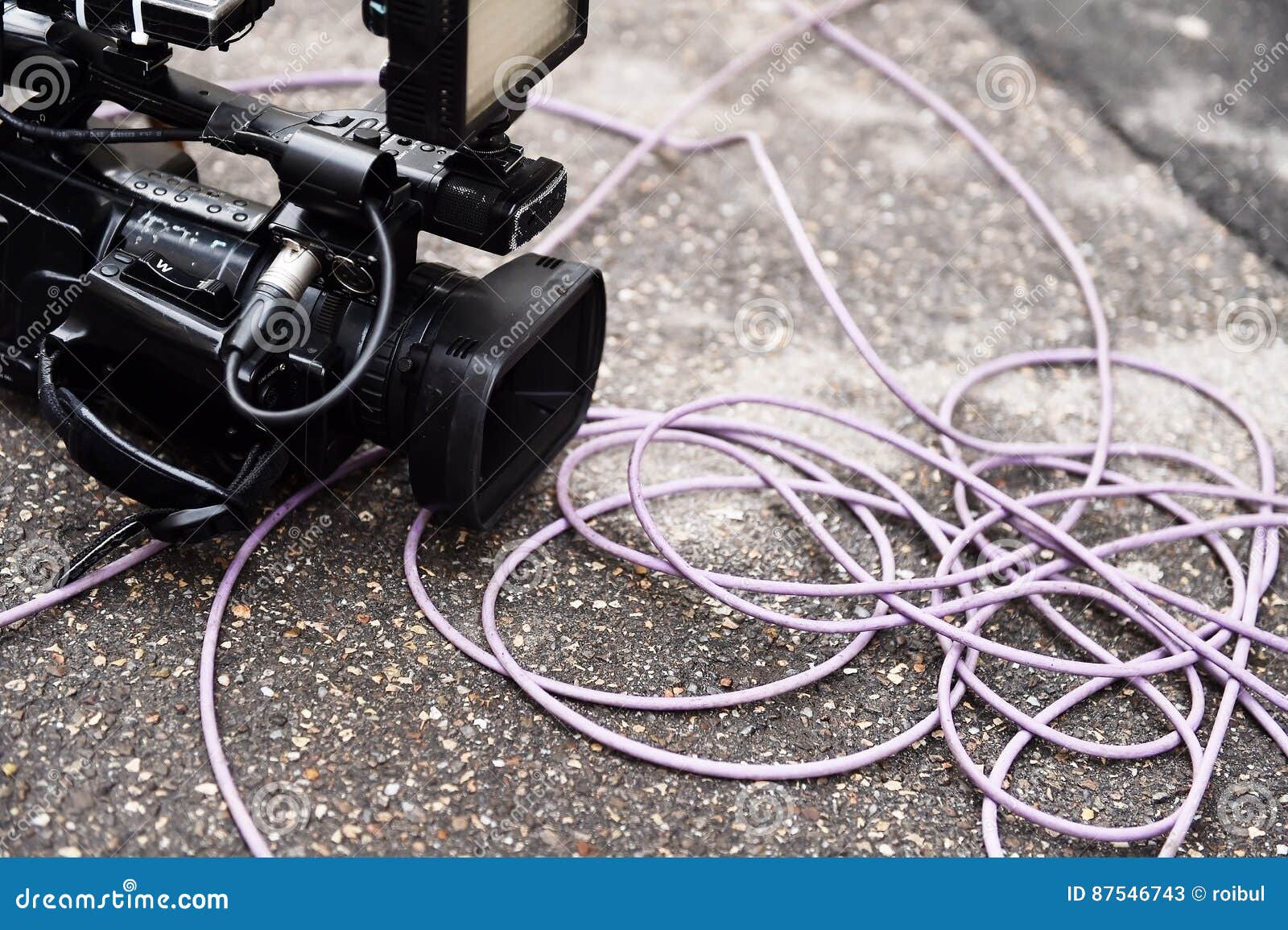 Video camera on the ground stock image. Image of professional - 87546743